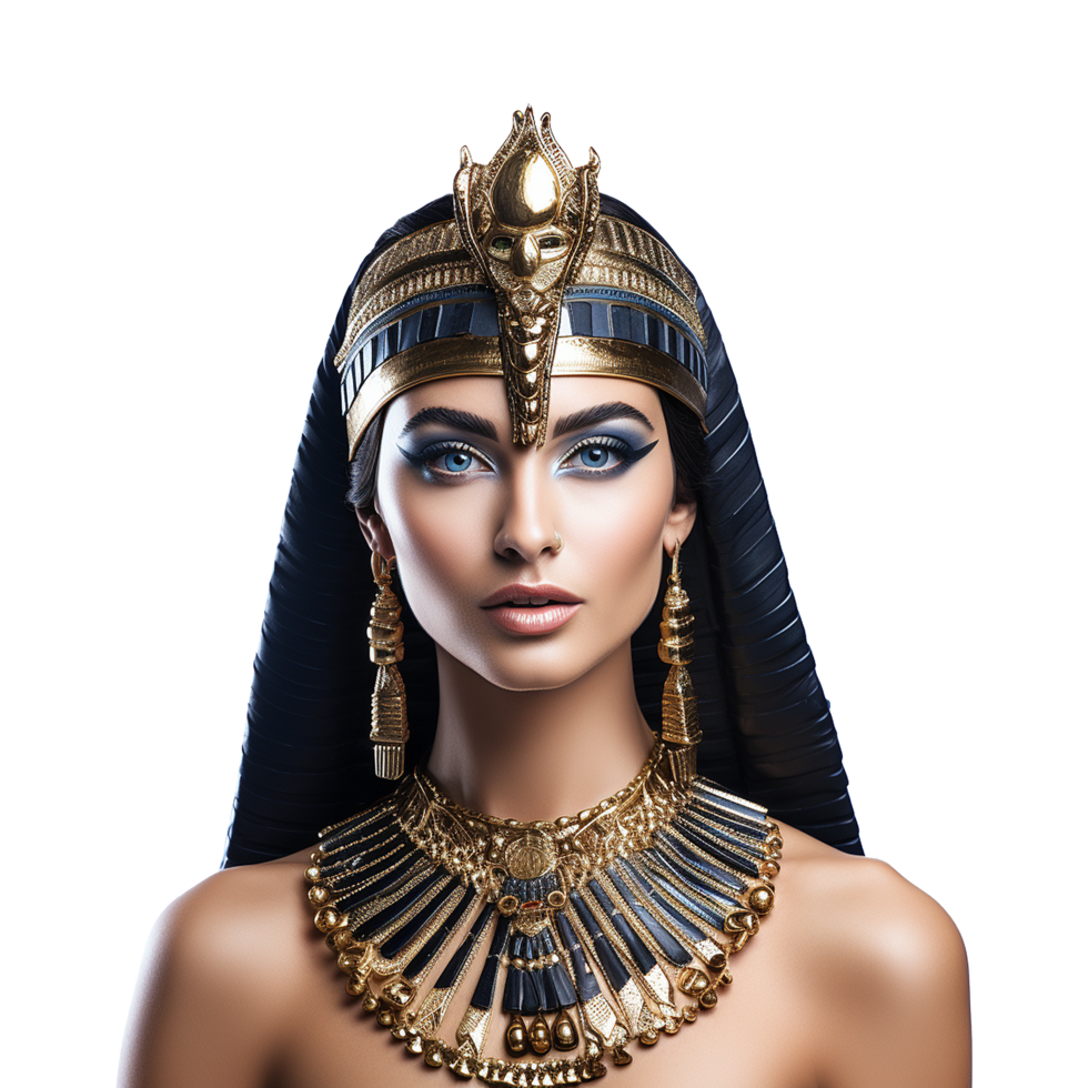 AI generated Egyptian pharaoh goddess Cleopatra isolated on transparent ...
