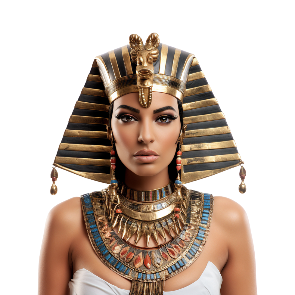 AI generated Egyptian pharaoh goddess Cleopatra isolated on transparent ...