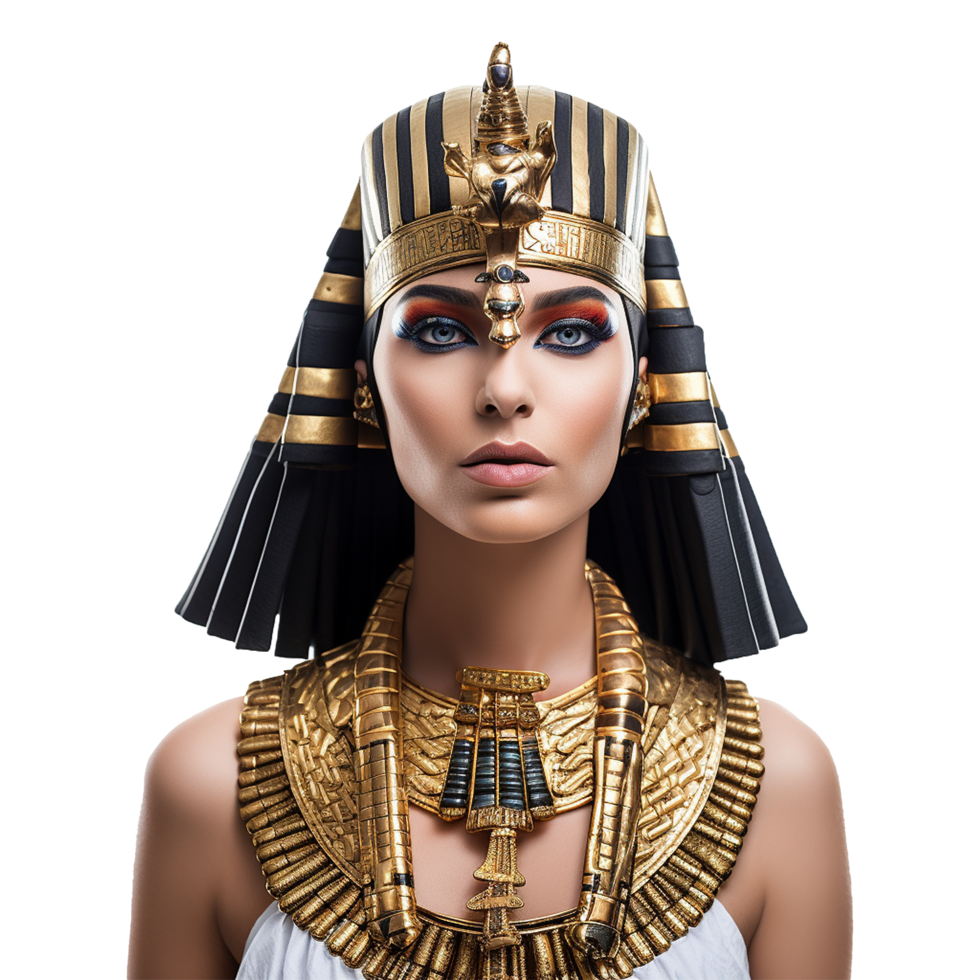AI generated Egyptian pharaoh goddess Cleopatra isolated on transparent ...