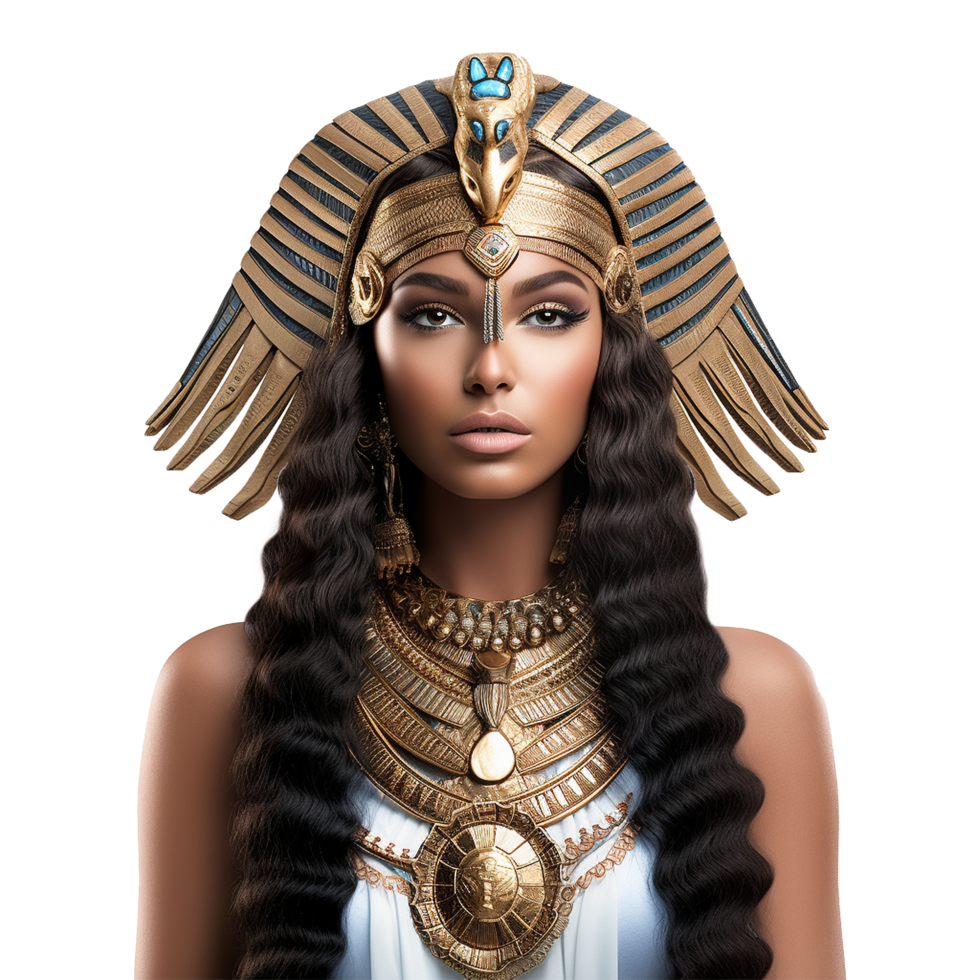AI generated Egyptian pharaoh goddess Cleopatra isolated on transparent ...