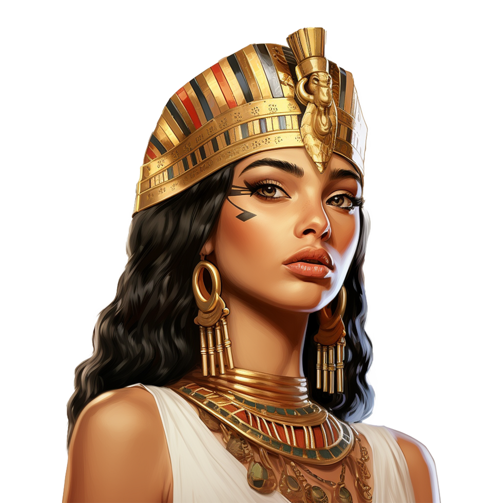 AI generated Egyptian pharaoh goddess Cleopatra isolated on transparent ...