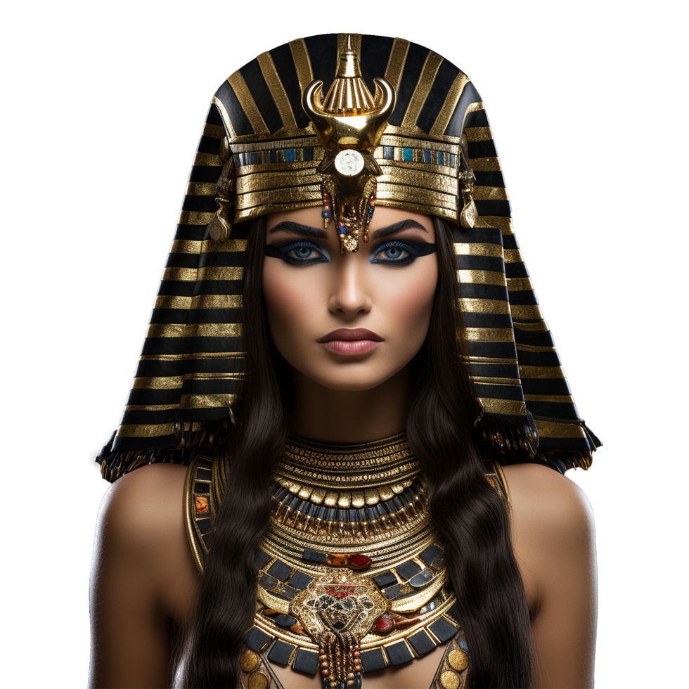 AI generated Egyptian pharaoh goddess Cleopatra isolated on transparent ...