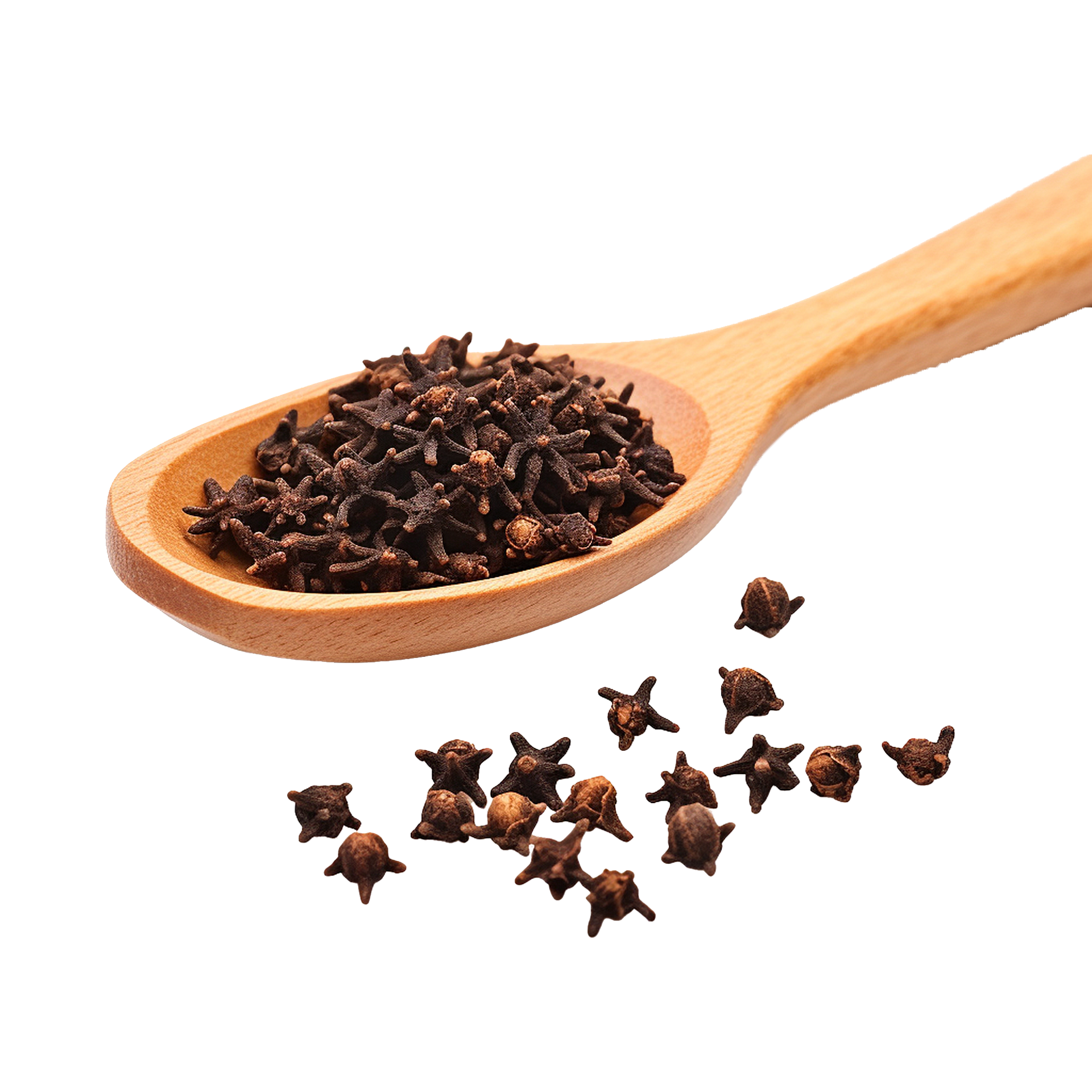 AI generated Dried cloves in the wooden spoon isolated on transparent background 37924338 PNG