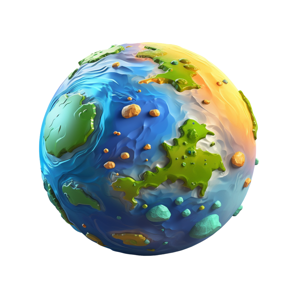 AI generated Fictional 3d cartoon planets isolated on transparent ...