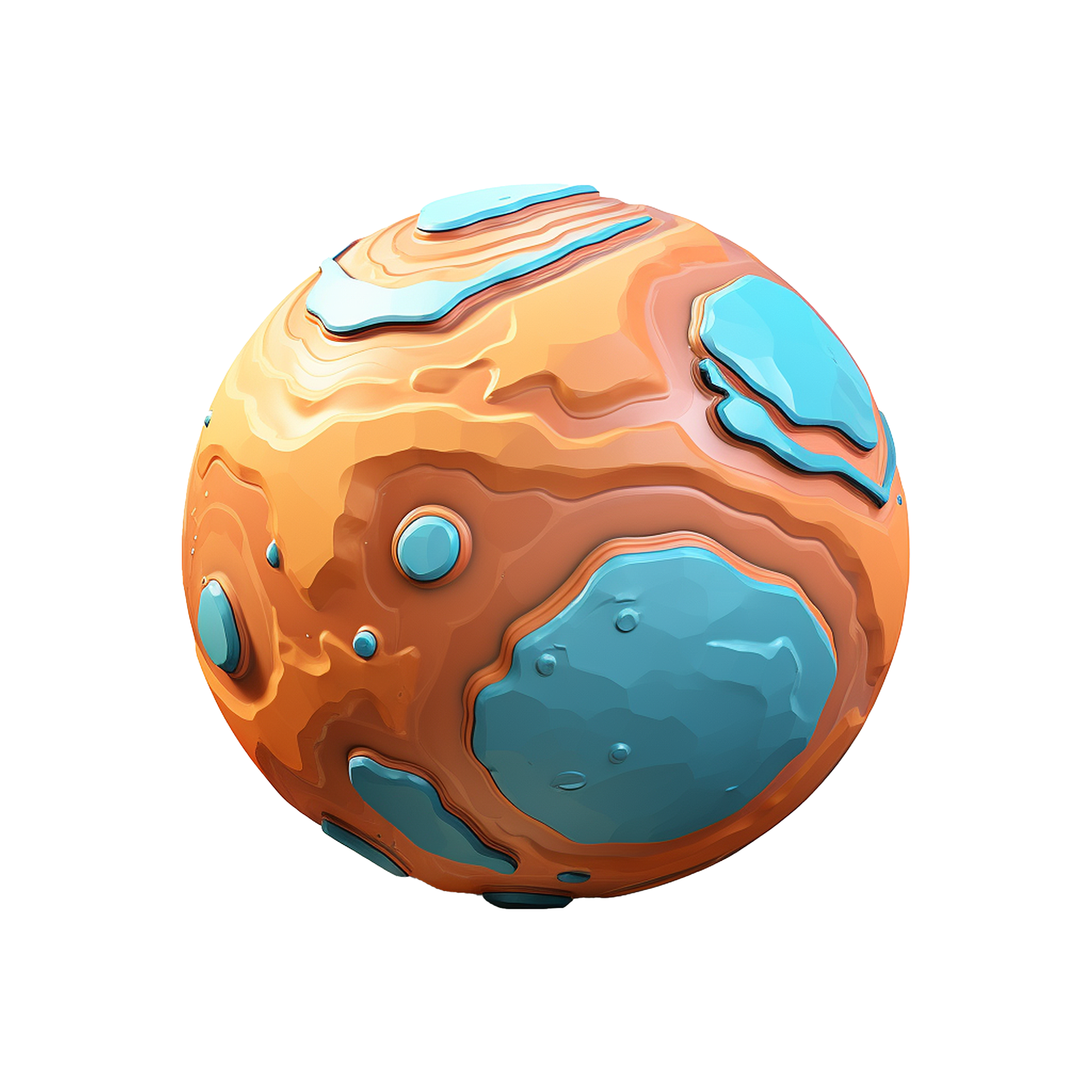 AI generated Fictional 3d cartoon planets isolated on transparent ...