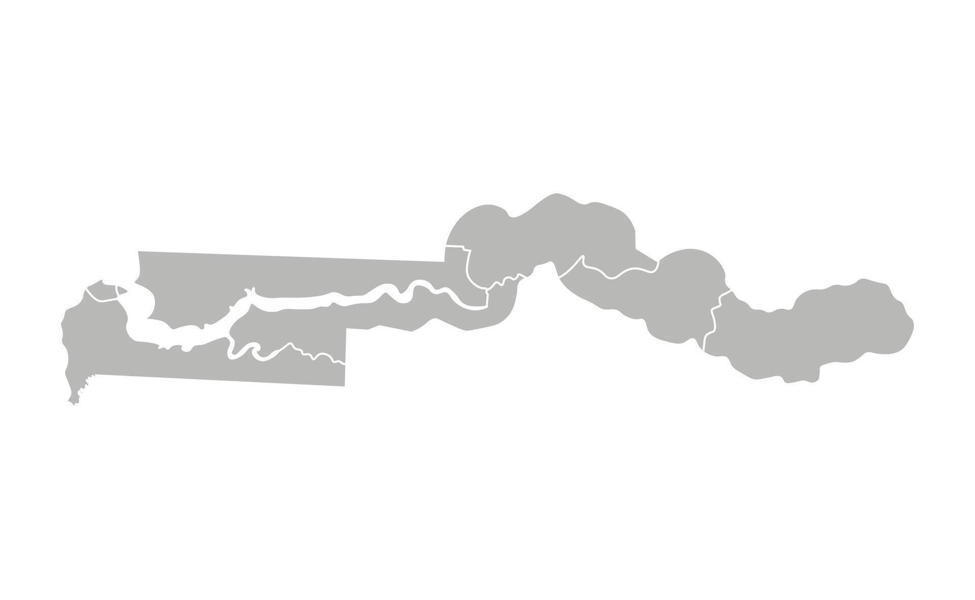 Vector isolated illustration of simplified administrative map of Gambia ...