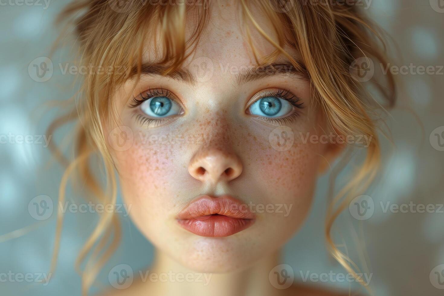 AI generated Close-up portrait of a young girl. She is a beautiful ...