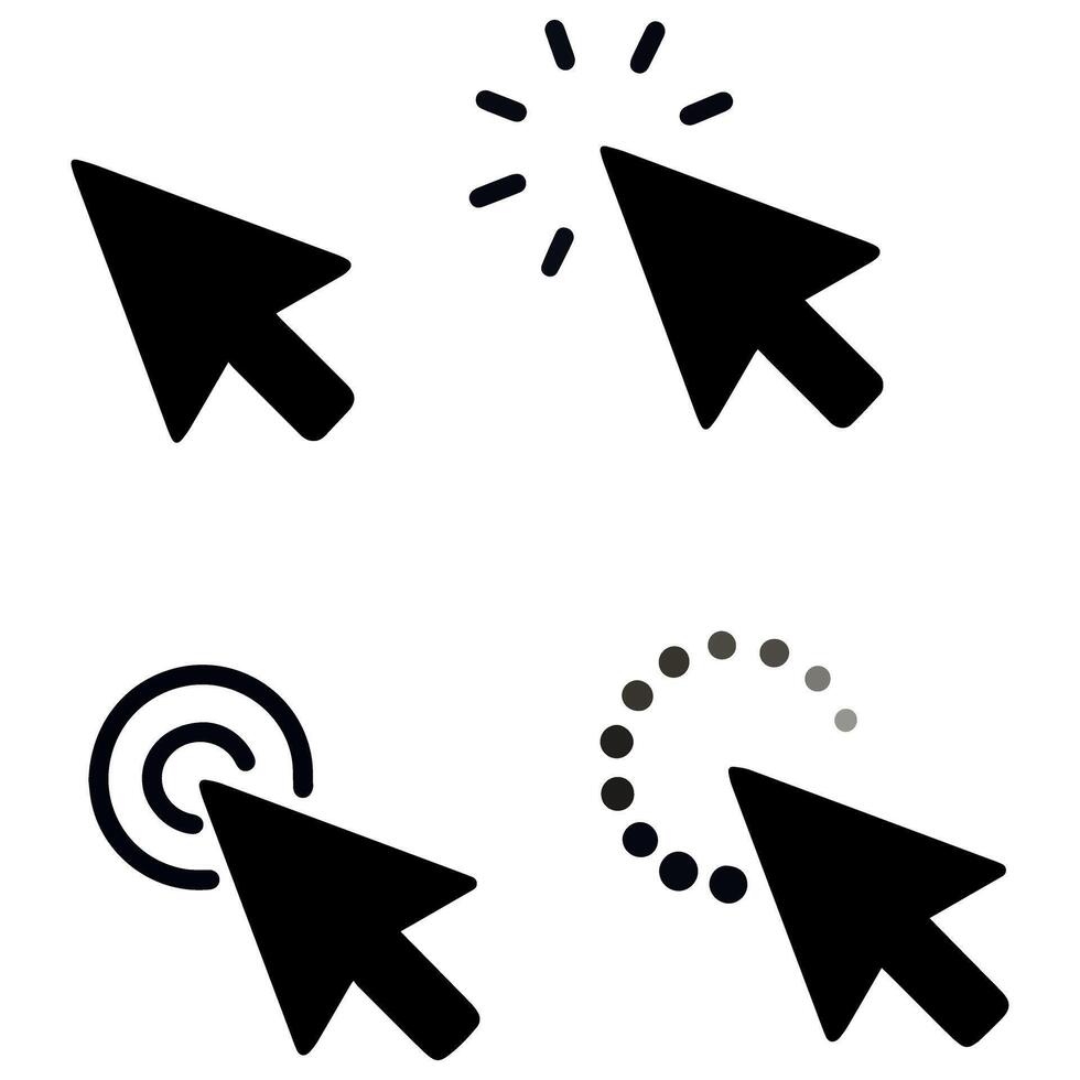 Vector Cursor Mouse Click Computer Arrow Icon Set 37958695 Vector Art 8973