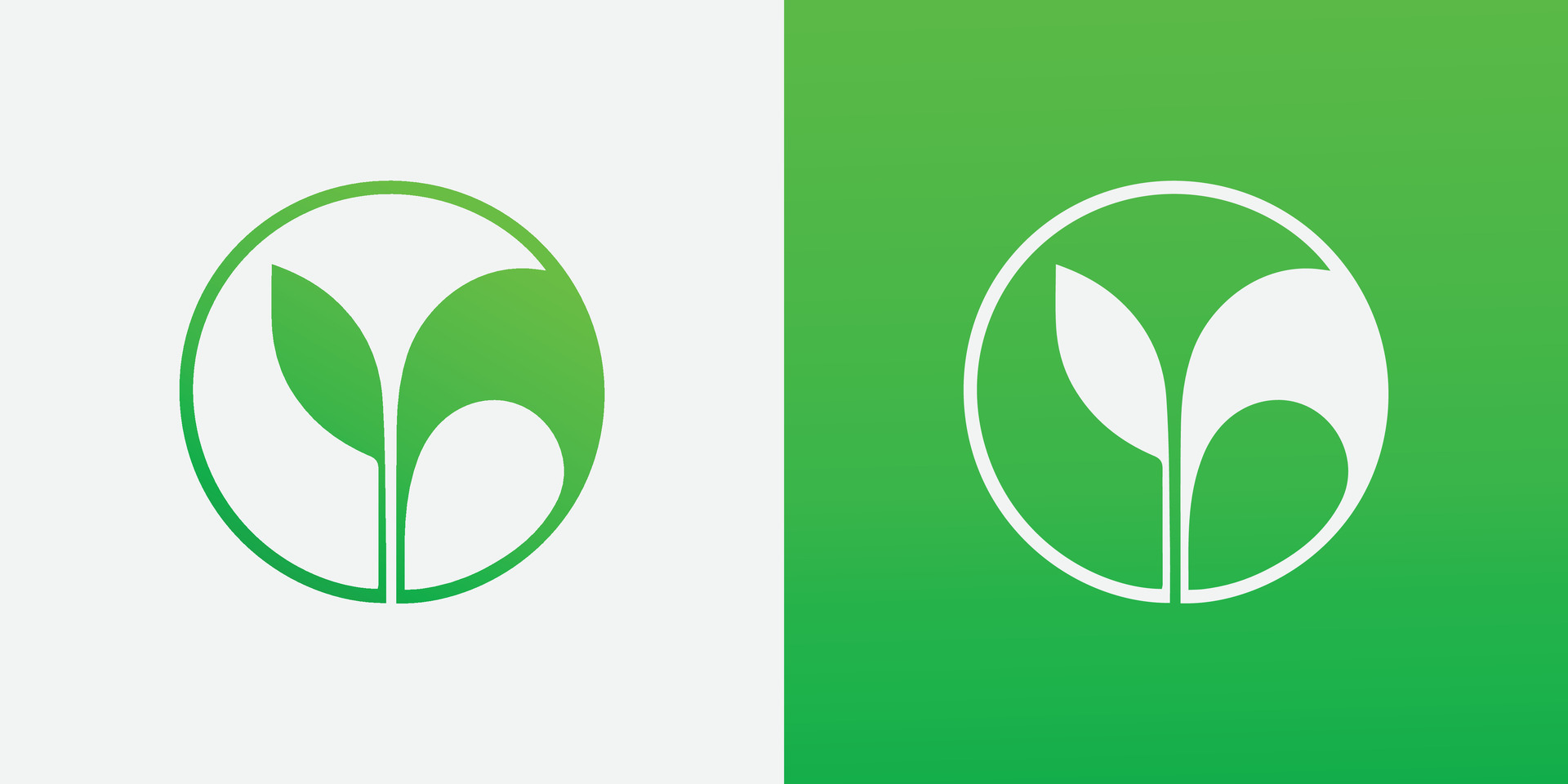 two green and white logos with leaves 37958736 Vector Art at Vecteezy