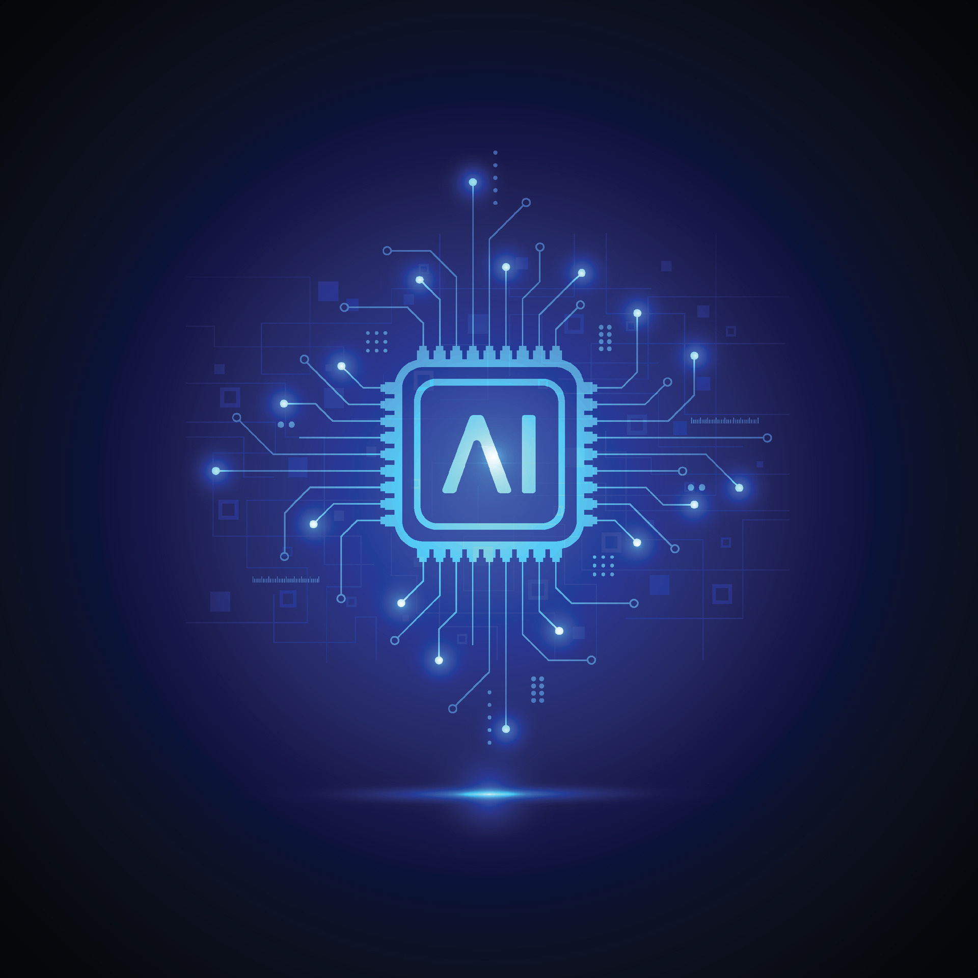 Artificial intelligence circuit line style. Machine learning design ...