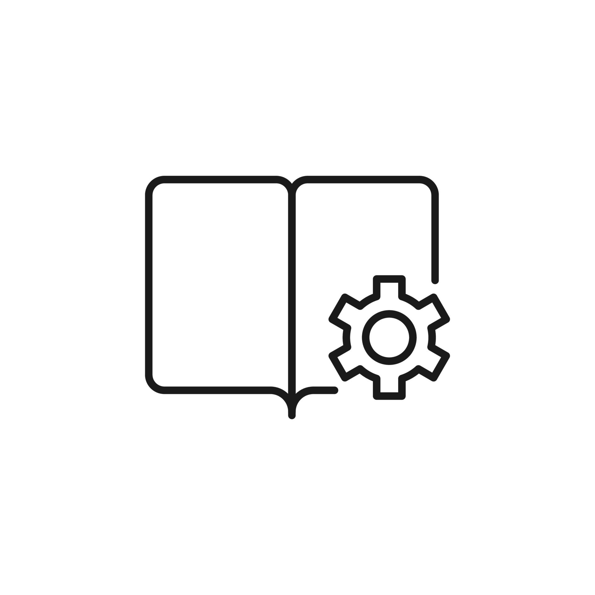 Gear and Cogwheel By Book Outline Pictogram For Design, Infographics ...