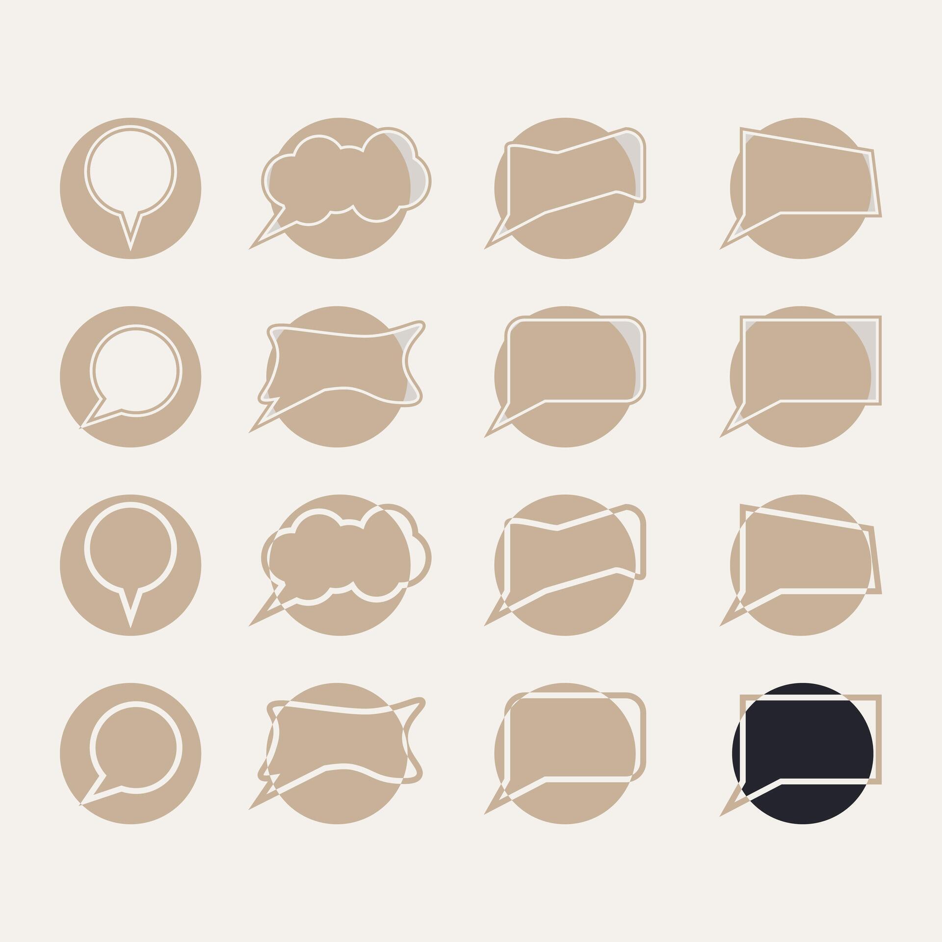 Set of speech bubble icons. Vector illustration. Set of empty speech ...