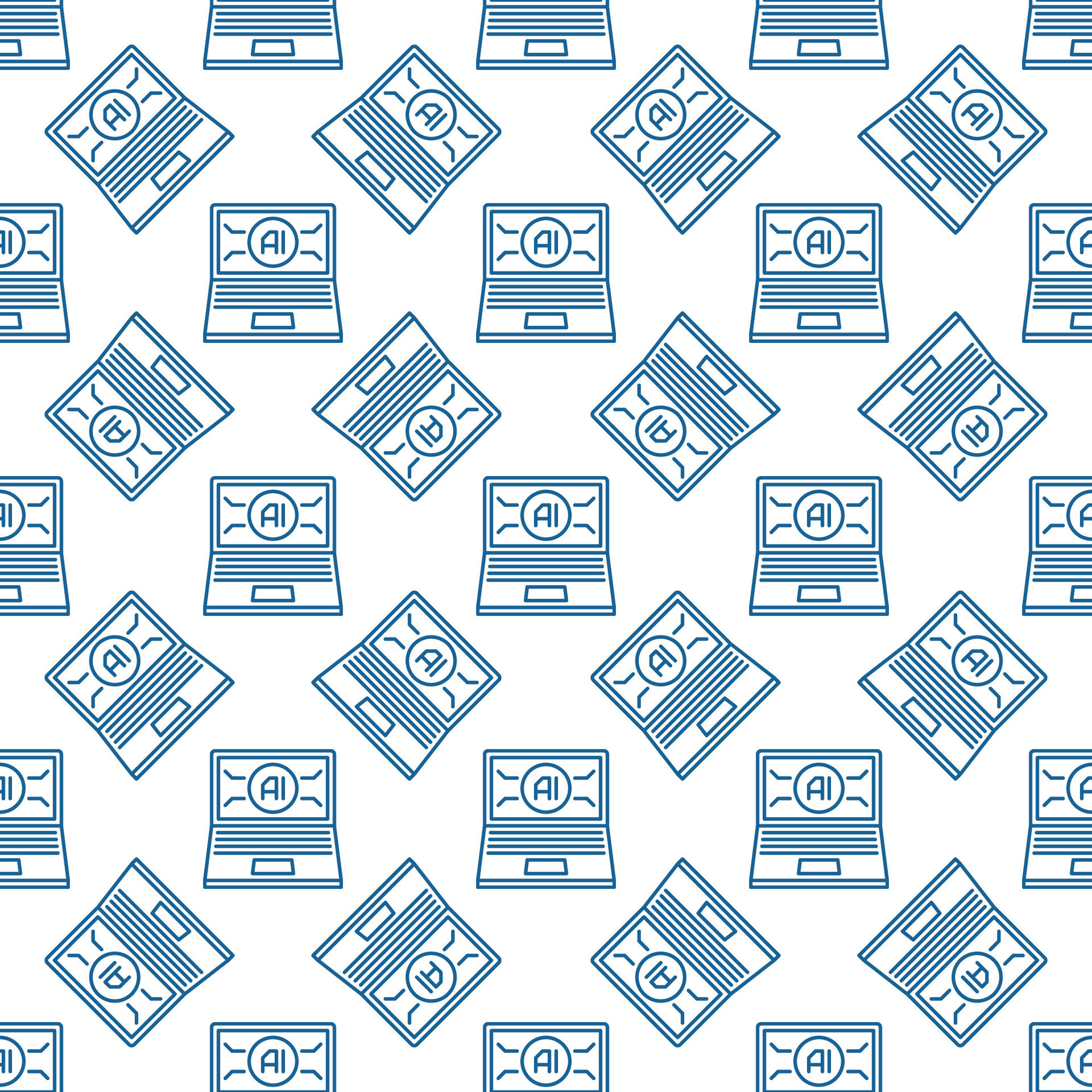 Artificial Intelligence Laptop Computer Vector Ai Device Thin Line Seamless Pattern 37976529