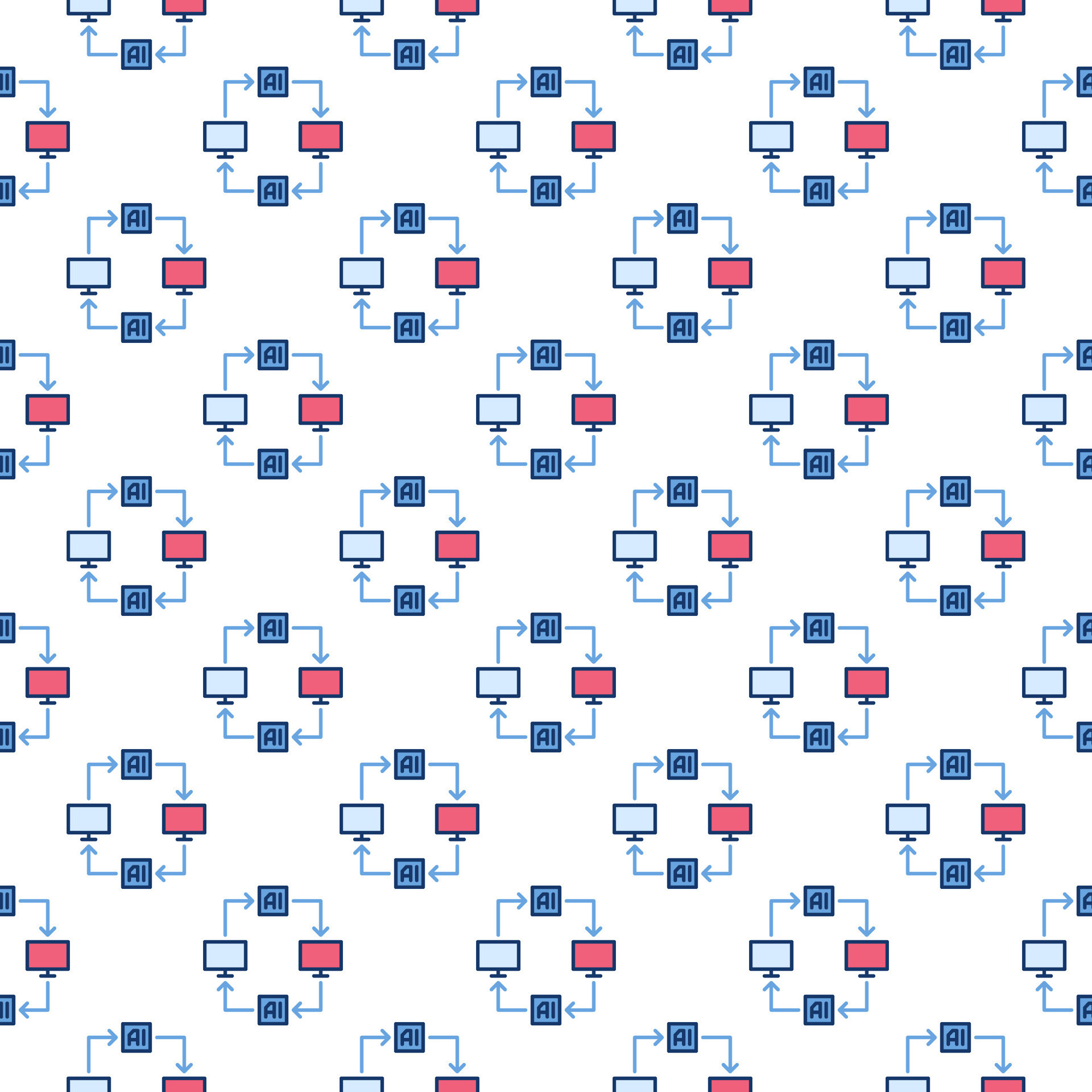 Ai Computers Connected With Arrows Vector Artificial Intelligence