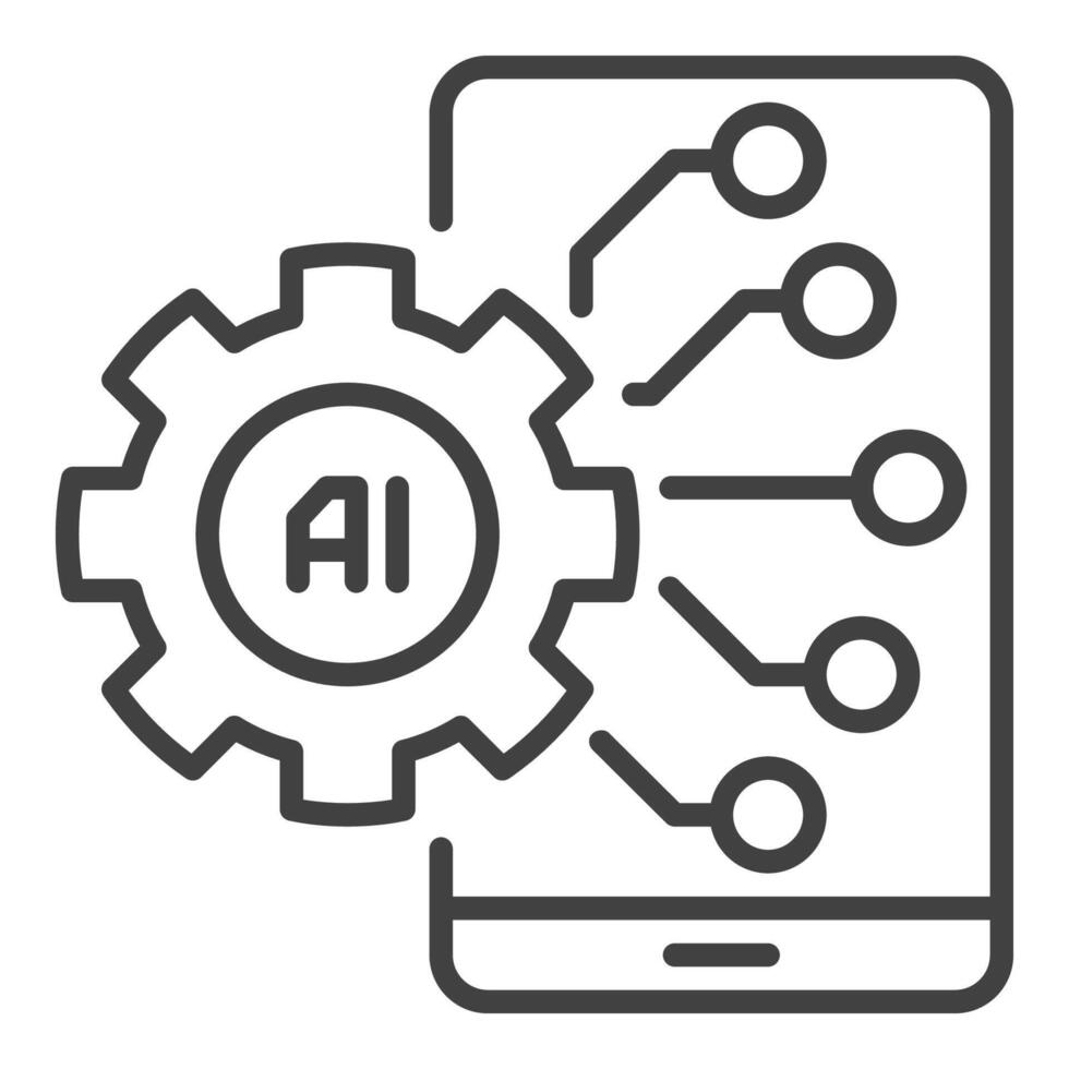AI Smartphone with Cog Wheel vector Artificial Intelligence Settings ... AI Smartphone with Cog Wheel vector Artificial Intelligence Settings ...