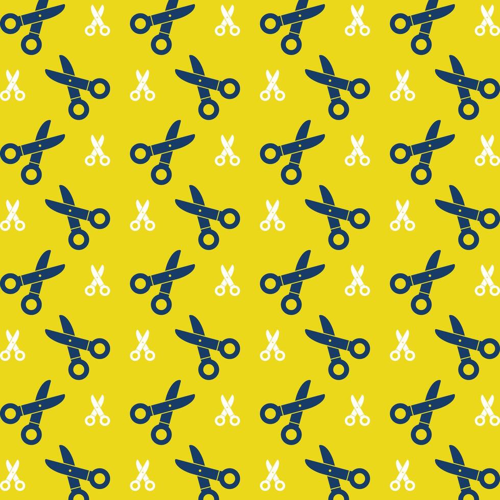 Scissors Icon Repeating Trendy Pattern Colorful Vector Illustration