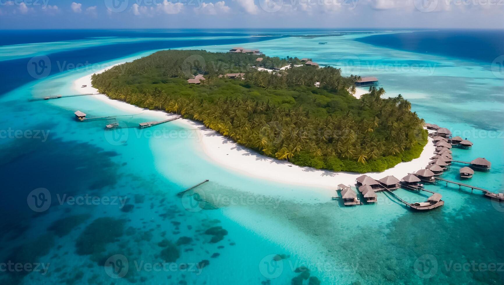 AI generated Beautiful island in the Maldives aerial photography 37977972 Stock Photo at Vecteezy