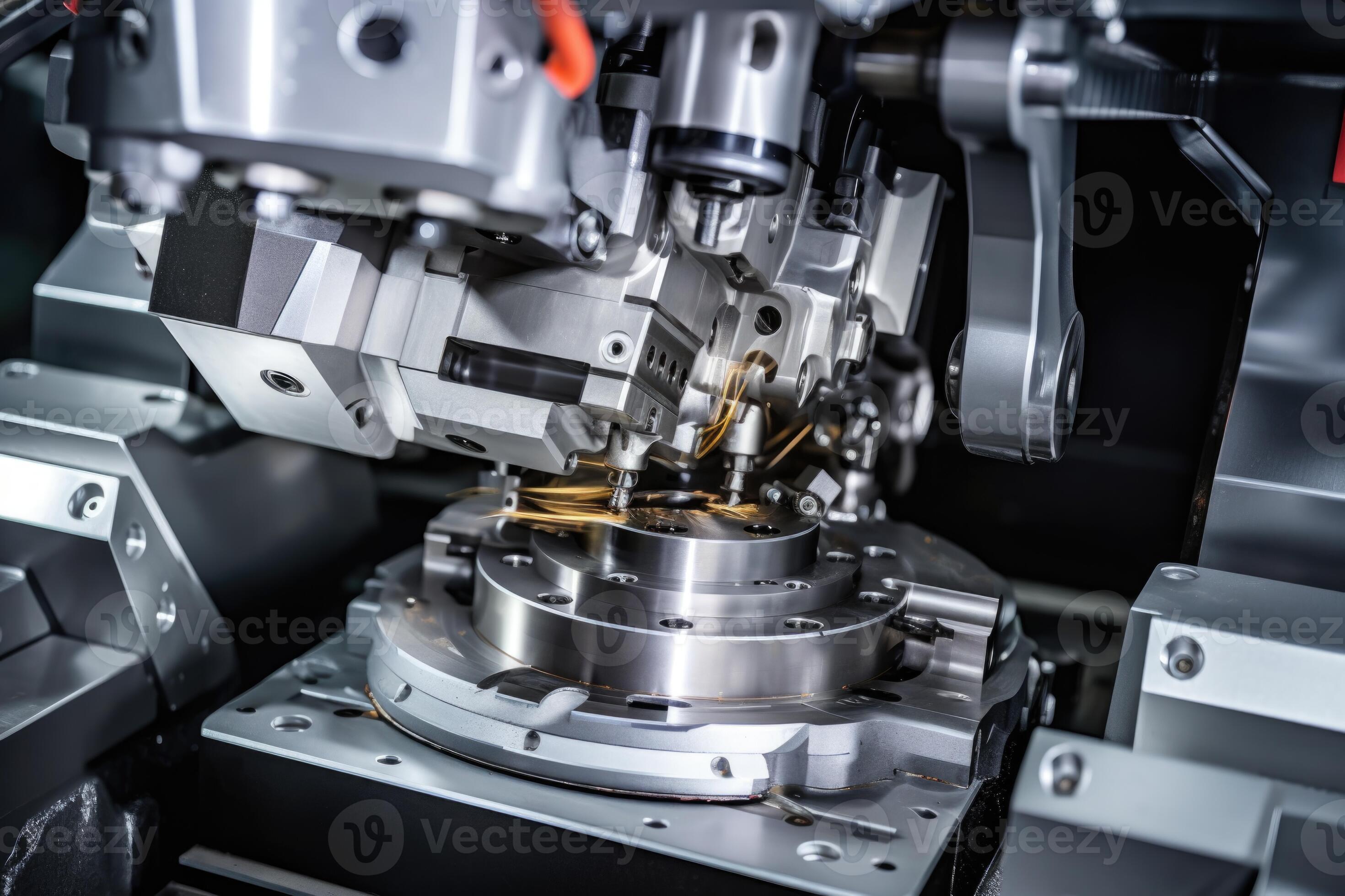 AI generated Metalworking on CNC machines, modern industrial technology ...