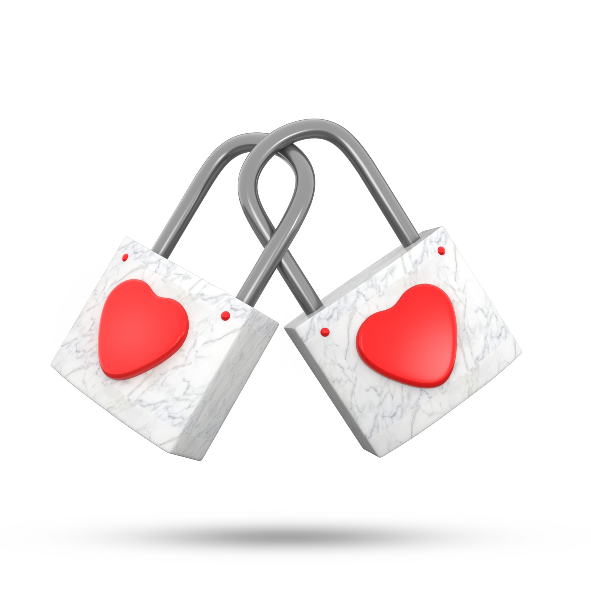 3d Rendering Two Locks With Heart Shape Locked Together 37979284 Png