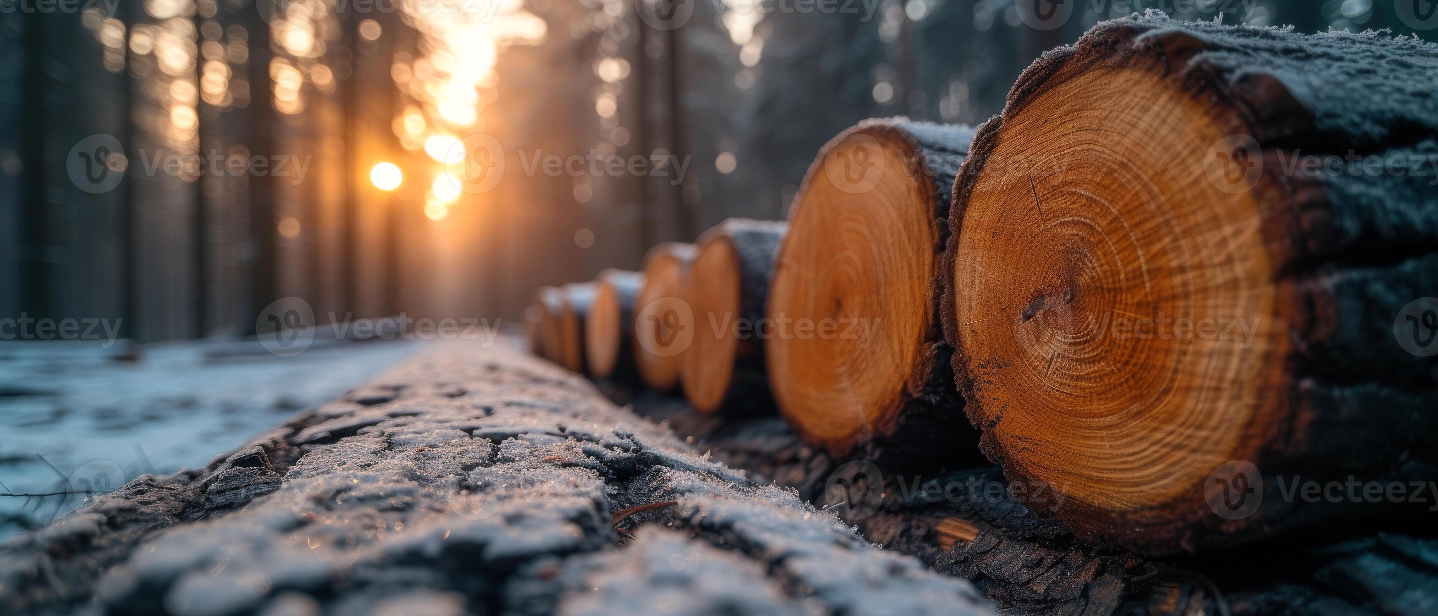 Ai Generated Logs Cut In The Forest Showcasing The Impact Of Logging On Nature Deforestation