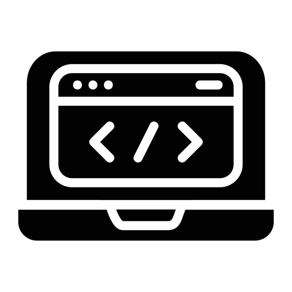 web coding Glyph Icon Background White 37992369 Vector Art at Vecteezy