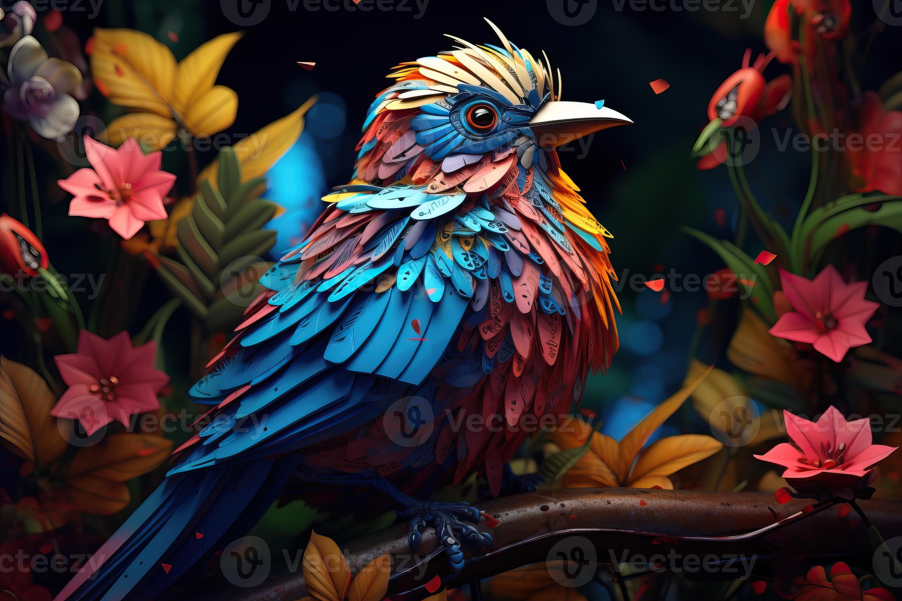 AI generated Stunning 3D bird wallpaper design 37994449 Stock Photo at Vecteezy