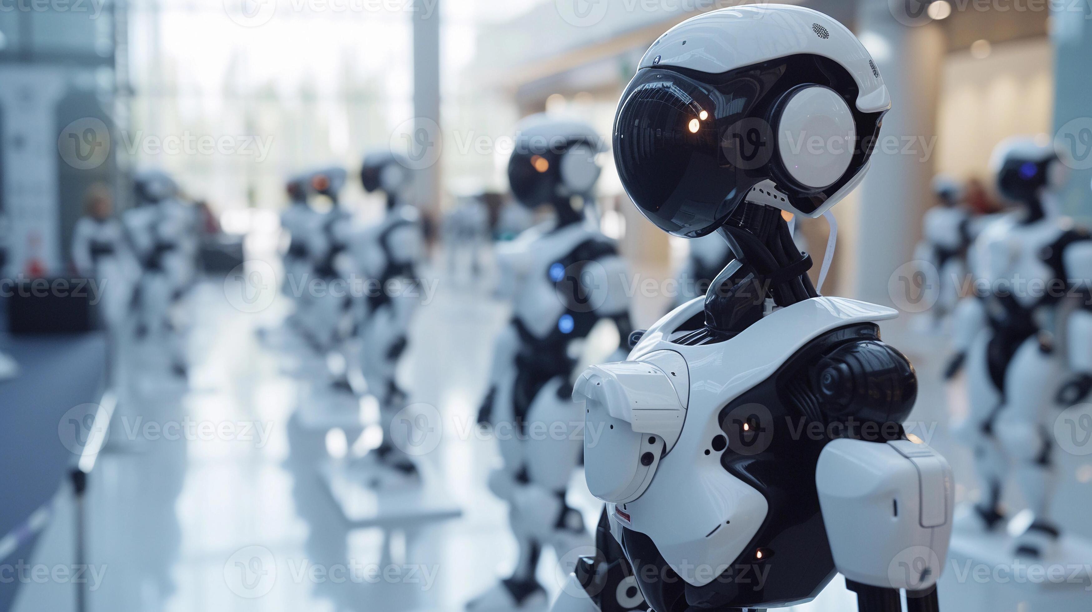 AI generated Robotics Workshop, soft focus lens, Show a workshop filled ...