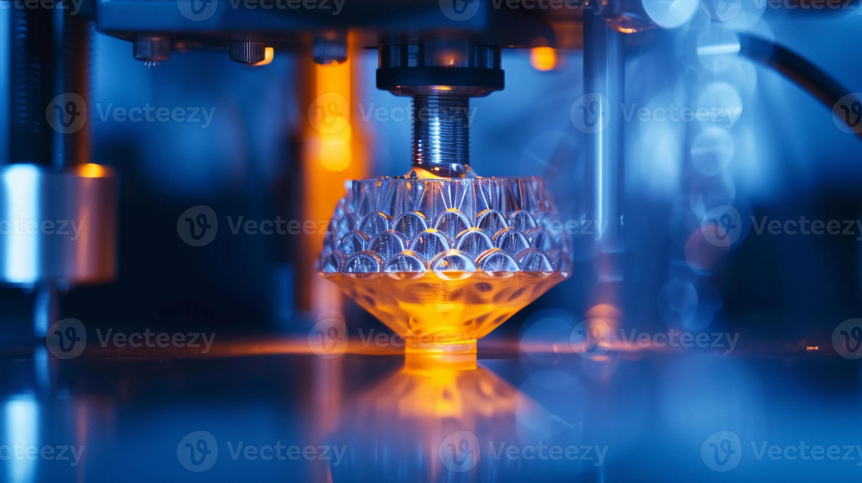 AI generated 3D Printing Innovation, highlight the process of 3D printing, background image ...
