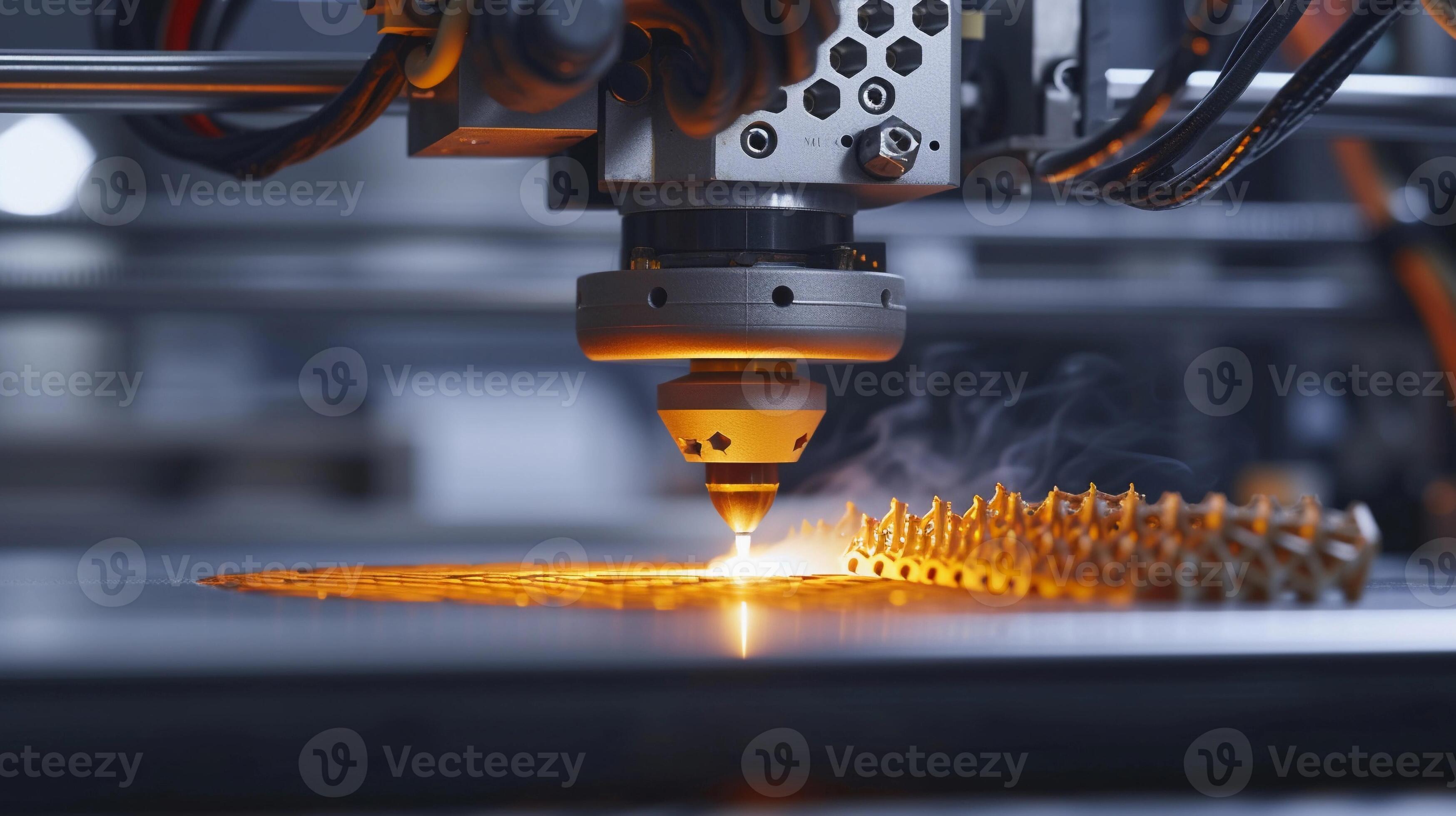 AI generated 3D Printing Innovation, highlight the process of 3D printing, background image ...