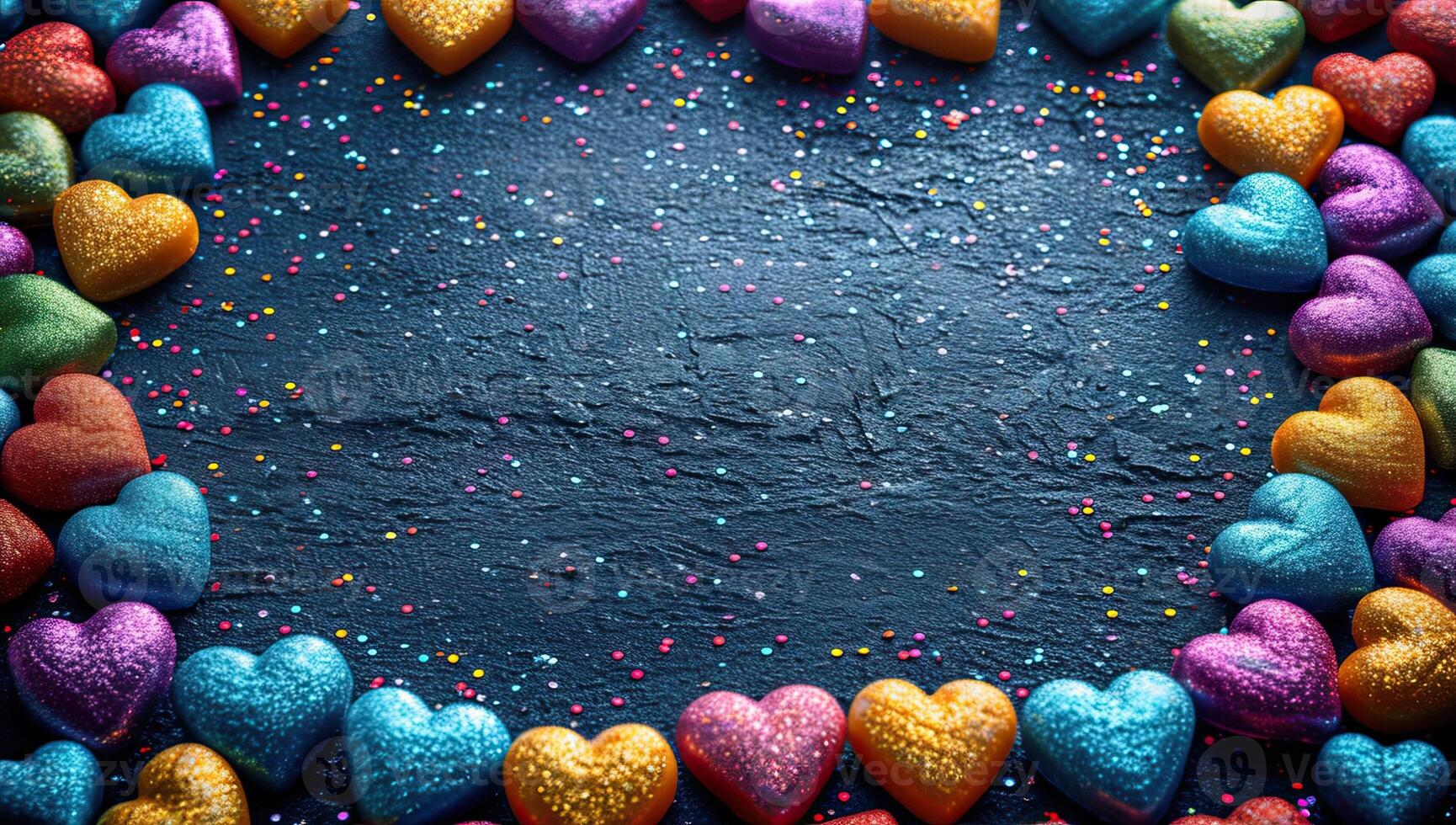 AI generated Valentine's Day background with Colorful Heart Shaped ...