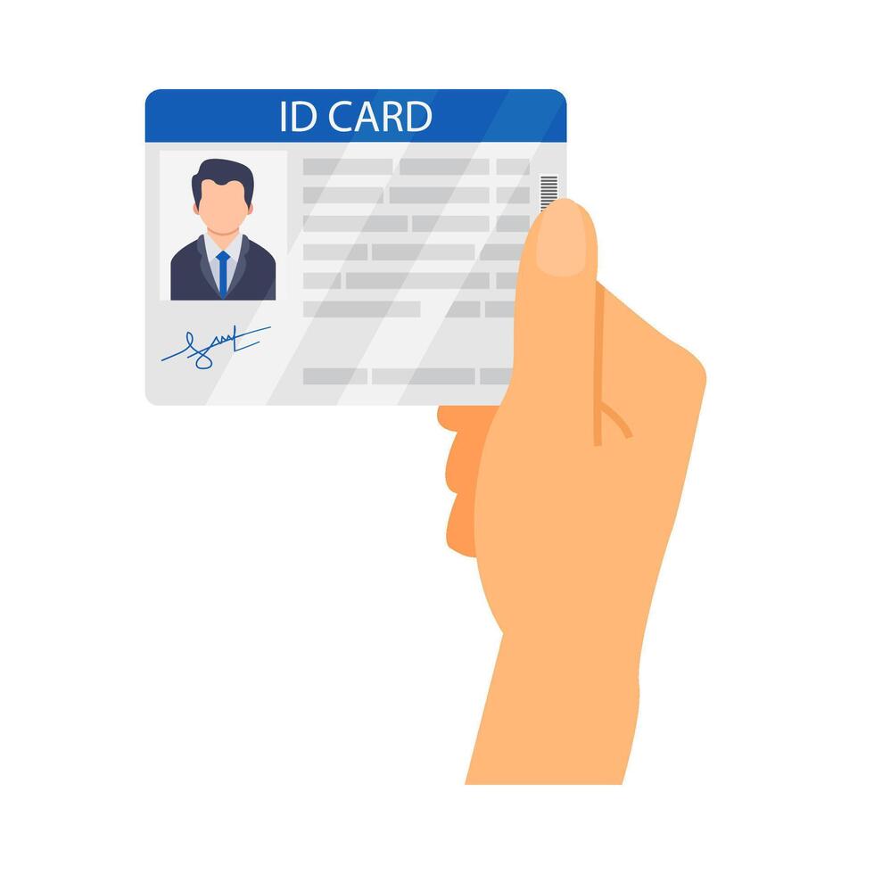 id card in hand illustration 38007625 Vector Art at Vecteezy