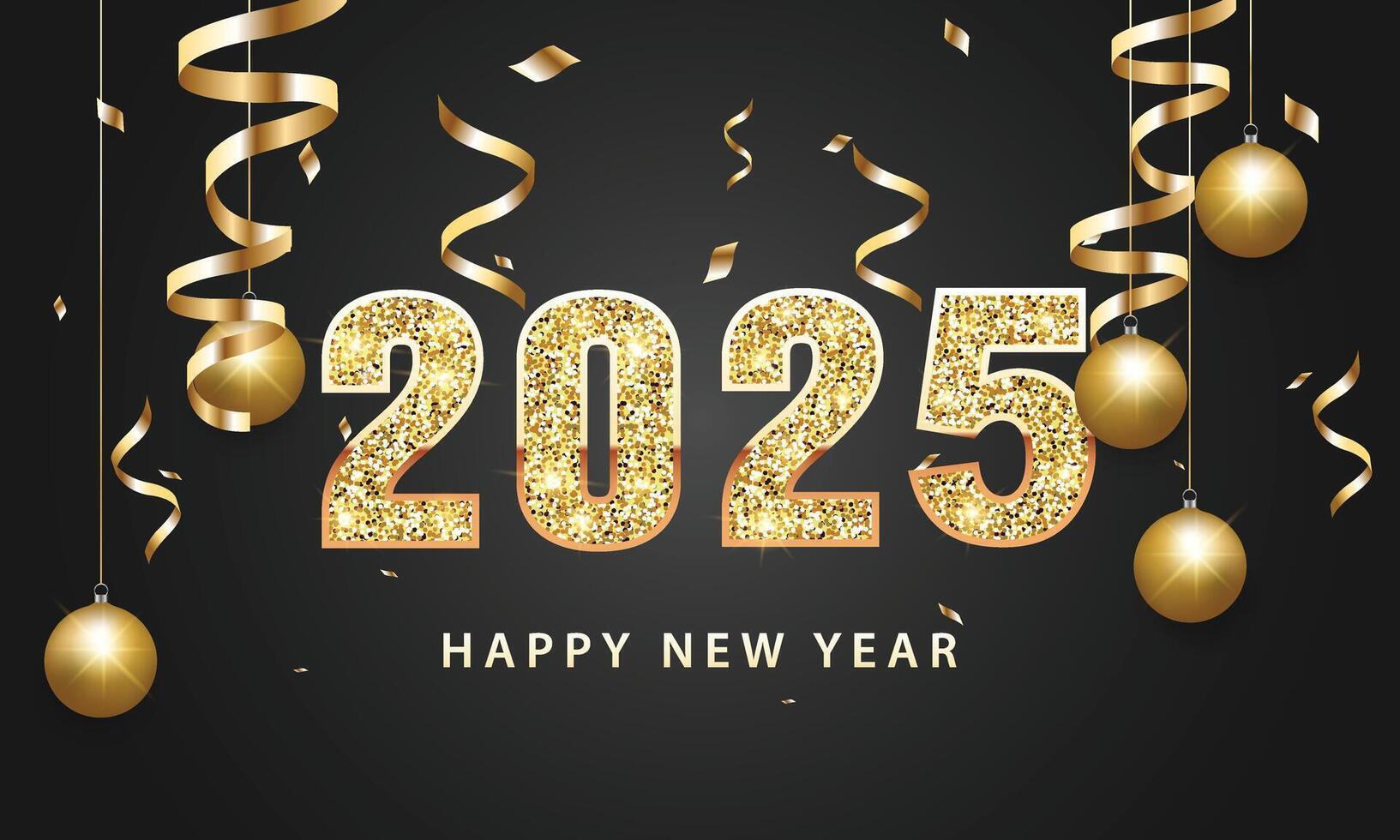 2025 Happy New Year Background Design Greeting Card Banner Poster