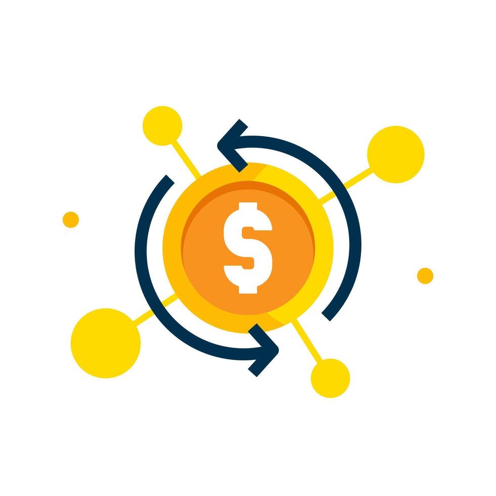 Circular Flow, Multiple Source Income concept illustration flat design ...