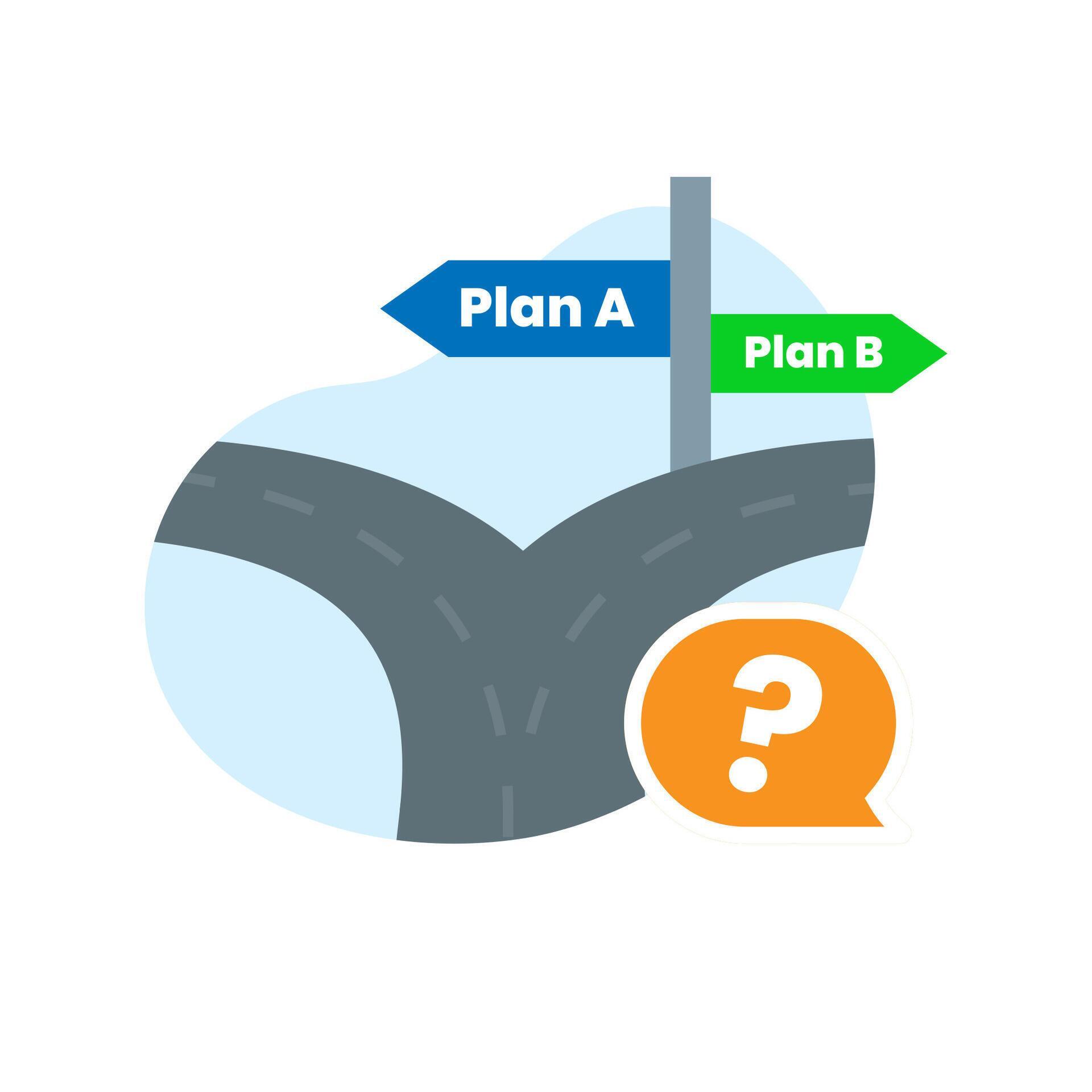 Plan A B, Choose Different Path or Way concept illustration flat design ...