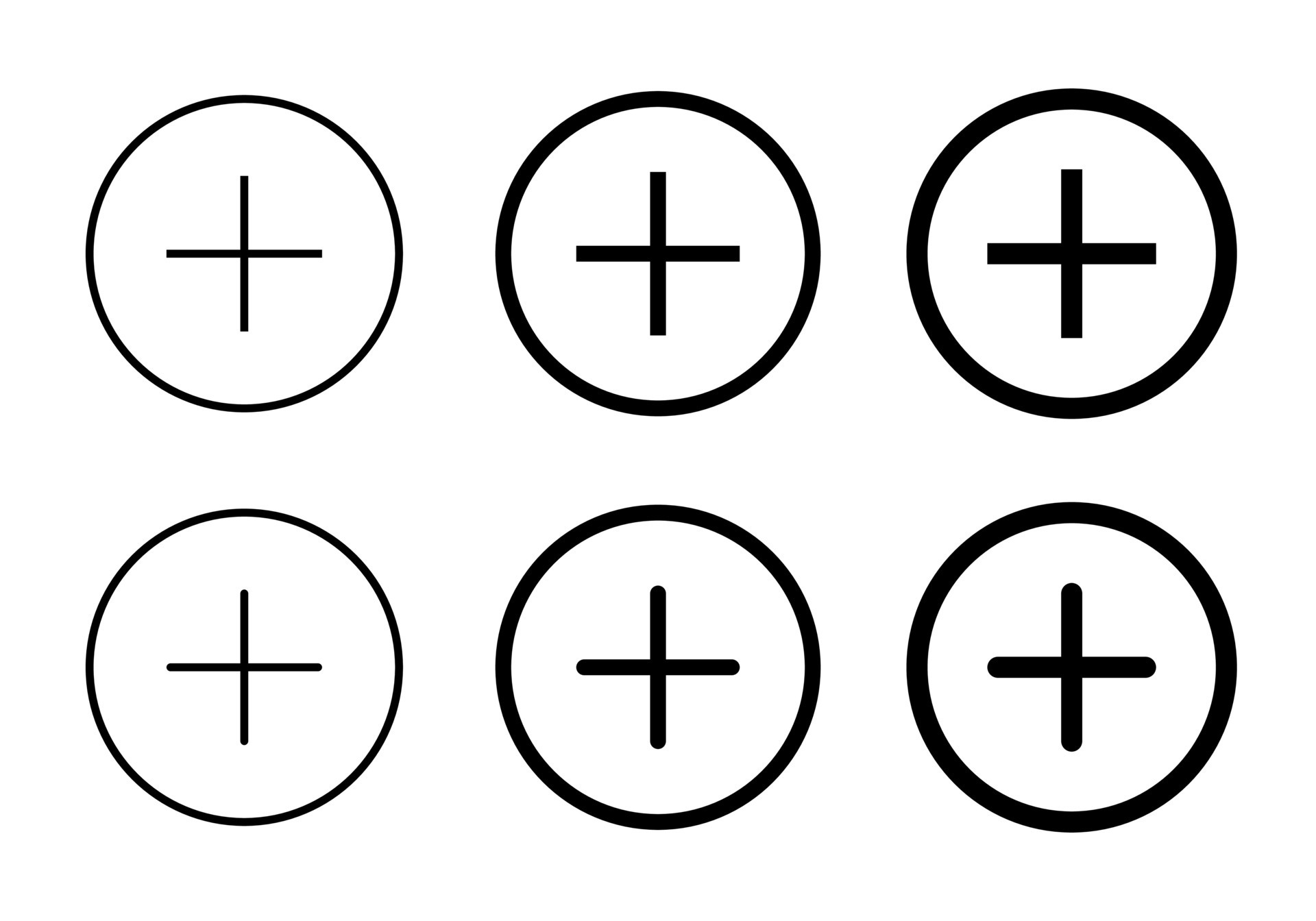 Add Button Icon Vector In Line Style Plus Sign Symbol On Circle Editable Stroke 38010810