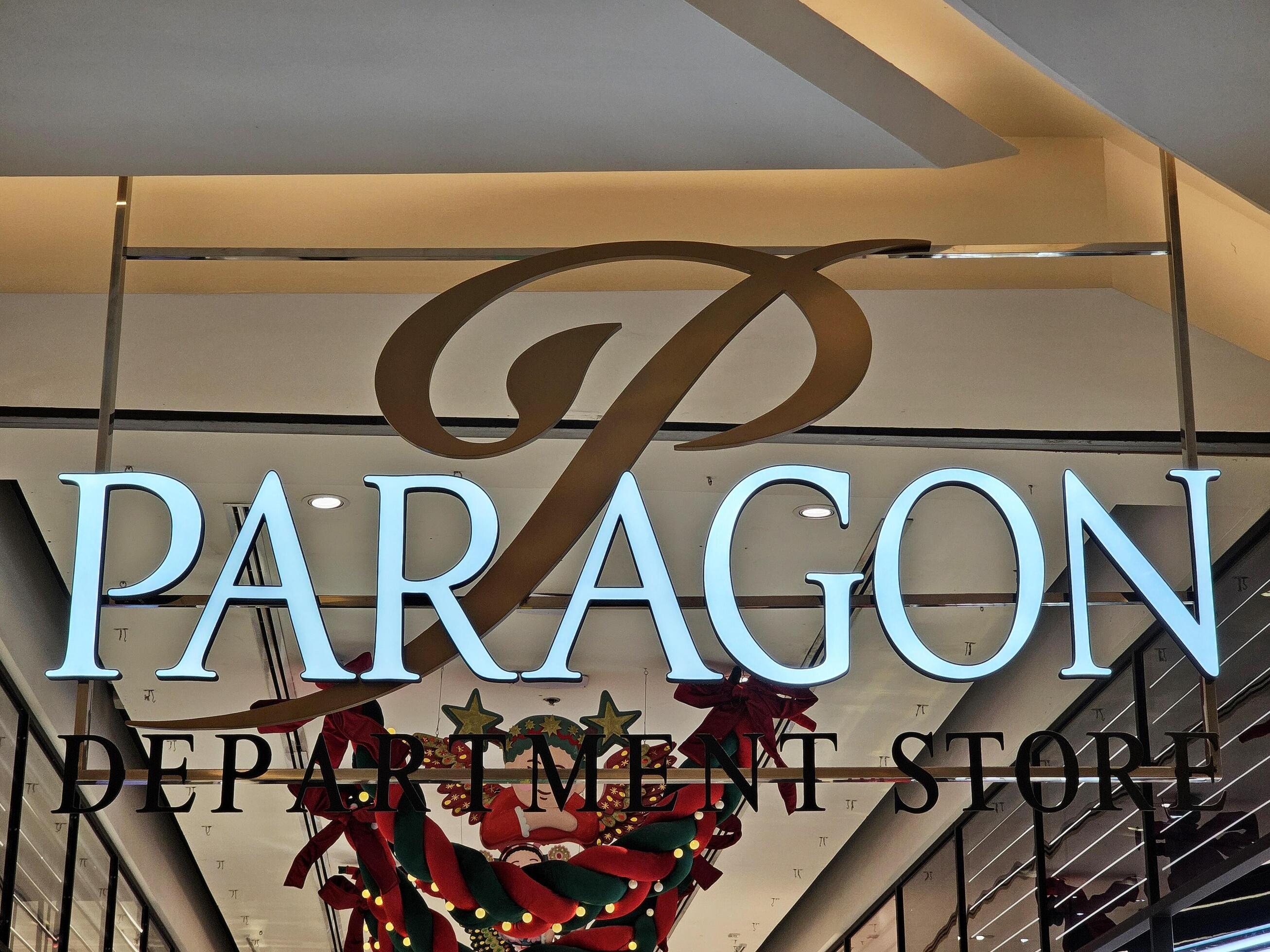 BANGKOK, THAILAND DECEMBER 21, 2023 Paragon sign. Siam Paragon is a famous department store in ...
