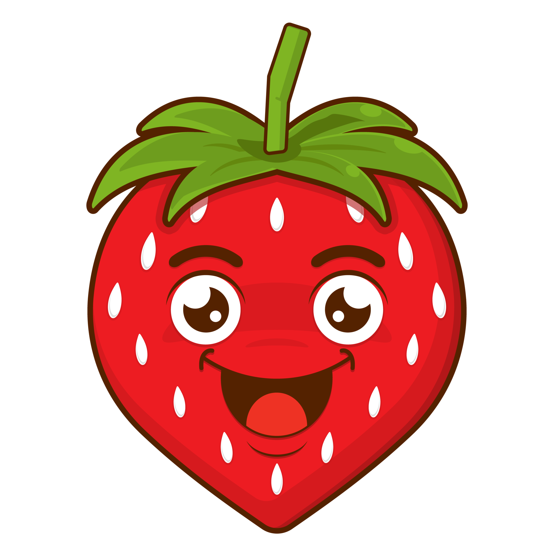 Strawberry Smile Face Cartoon Cute 38014292 Png