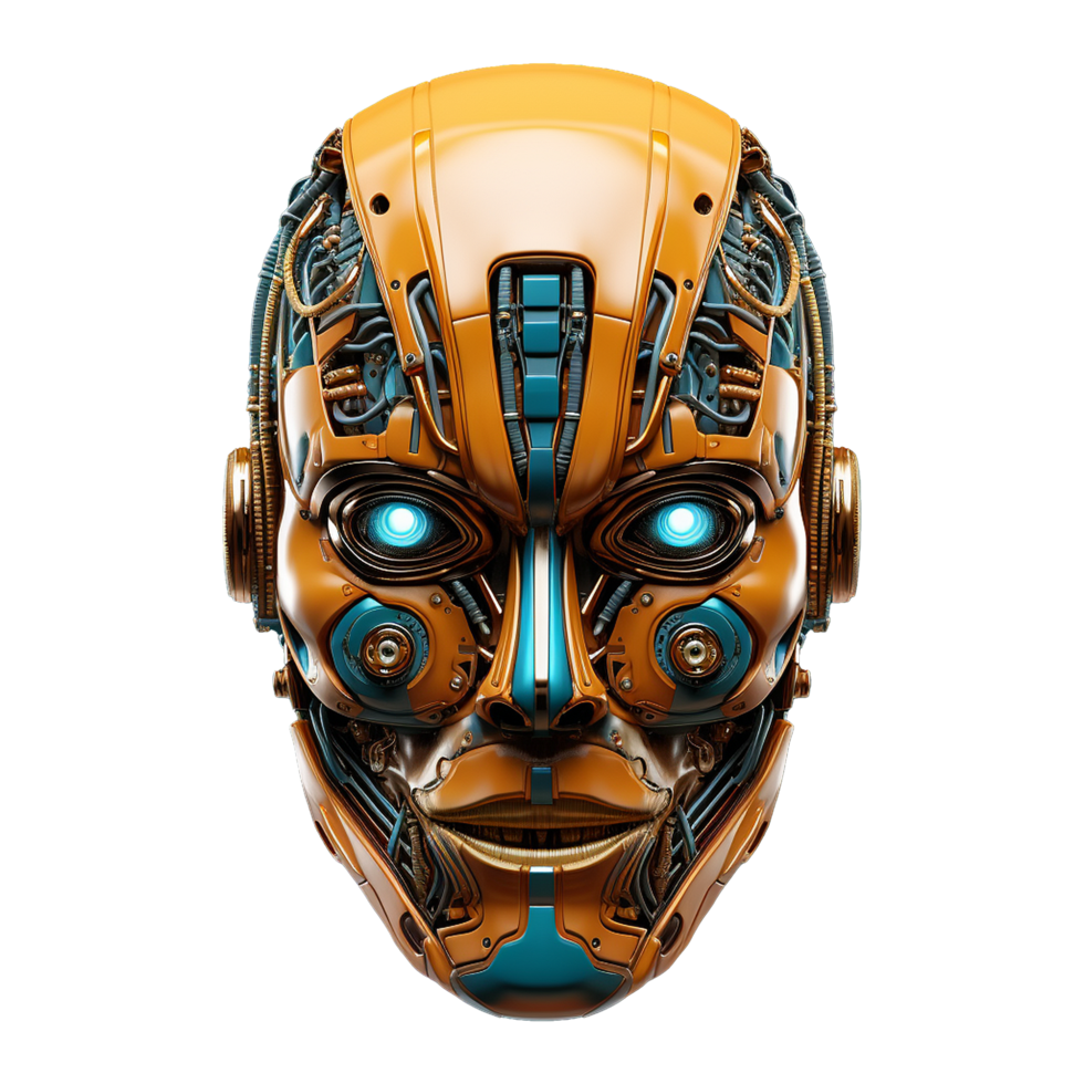 AI generated Robot face isolated on transparent background 38016208 PNG