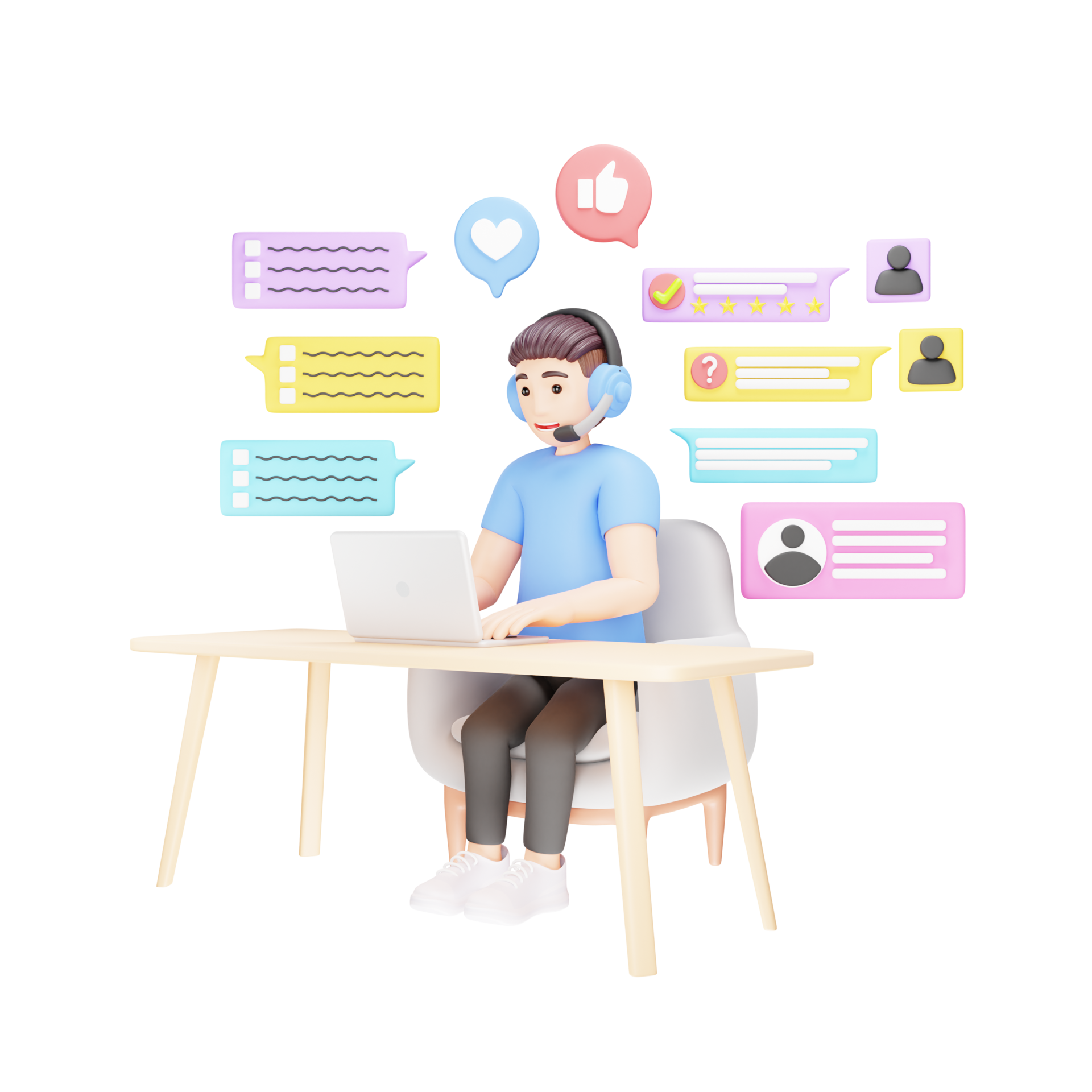 Professional Assistance Operator Responding to Customer Queries - 3D ... Professional Assistance Operator Responding to Customer Queries - 3D ...