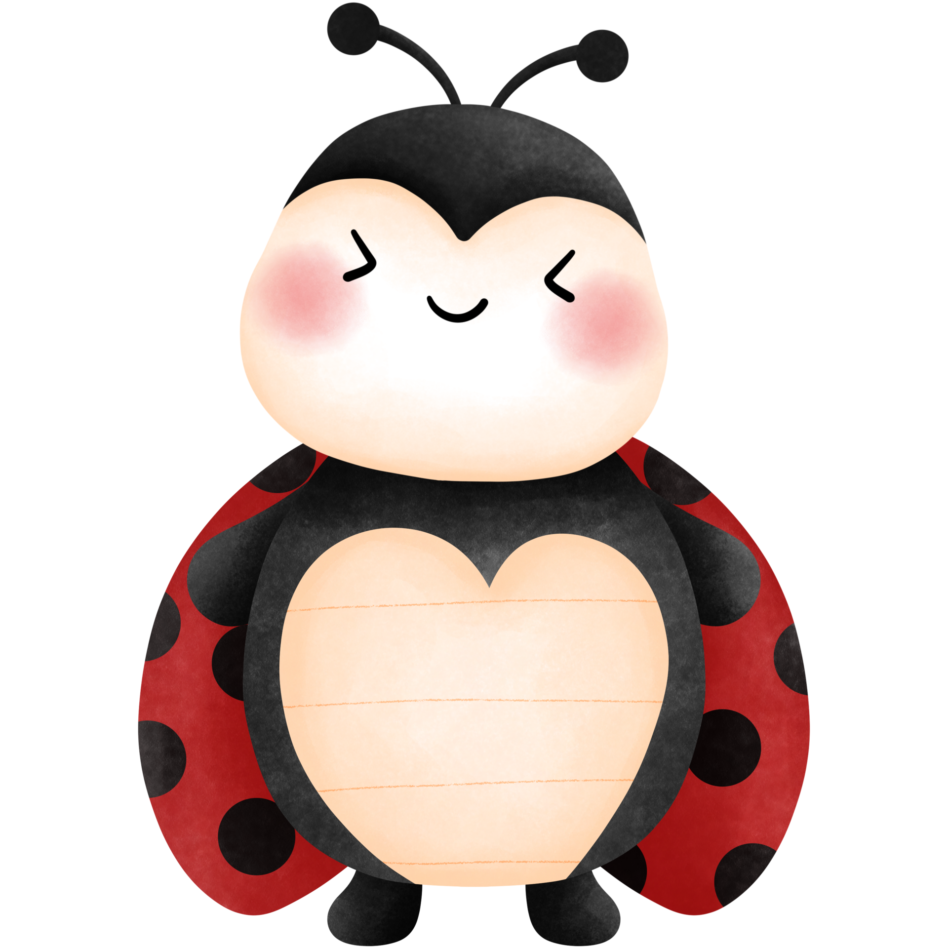 Cute ladybug watercolor clipart. Vibrant illustration of a love bug for ...