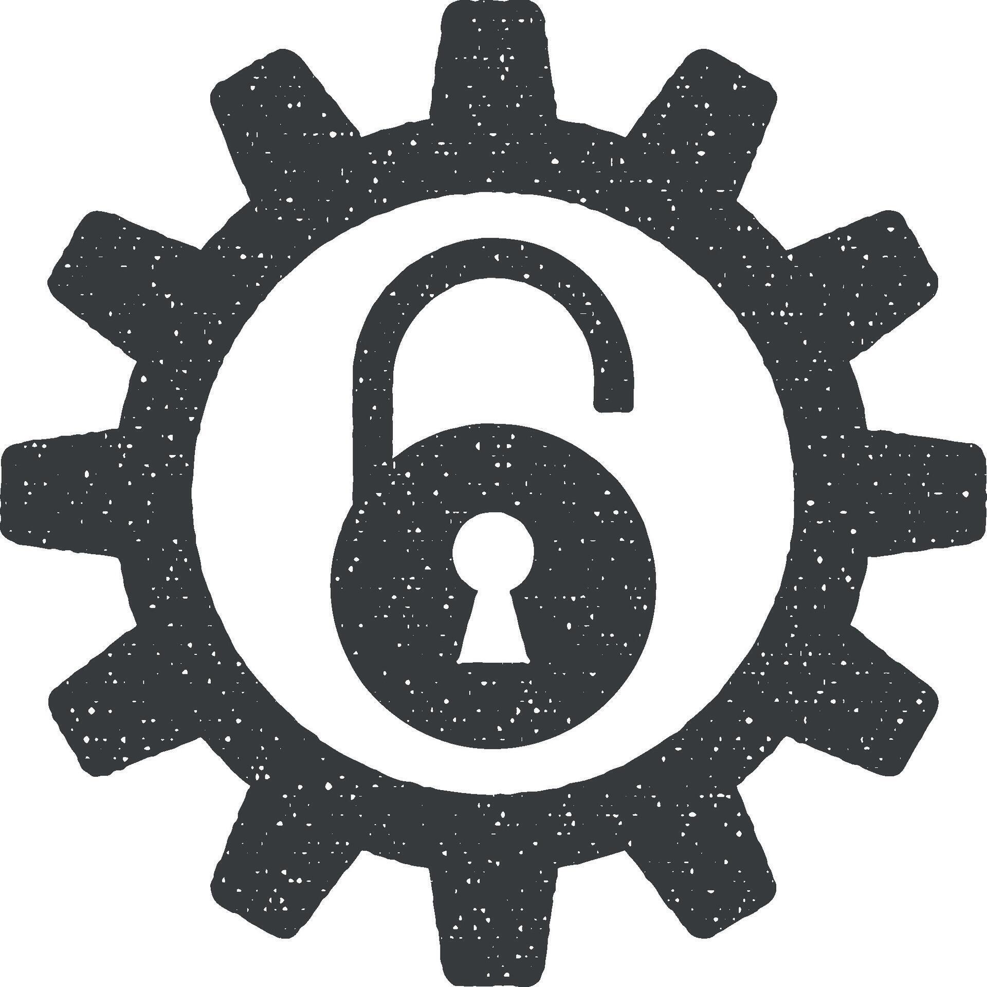 Cyber Risk Management Lock Configuration Padlock With Gear Security Lock Security Setting