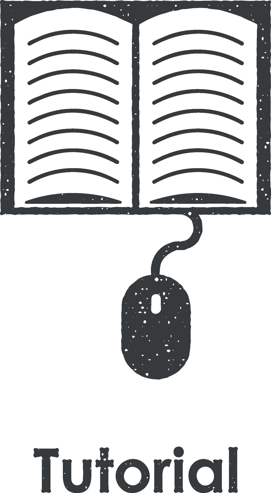 Mouse Book Tutorial E Book Vector Icon Illustration With Stamp Effect 38030851 Vector Art At