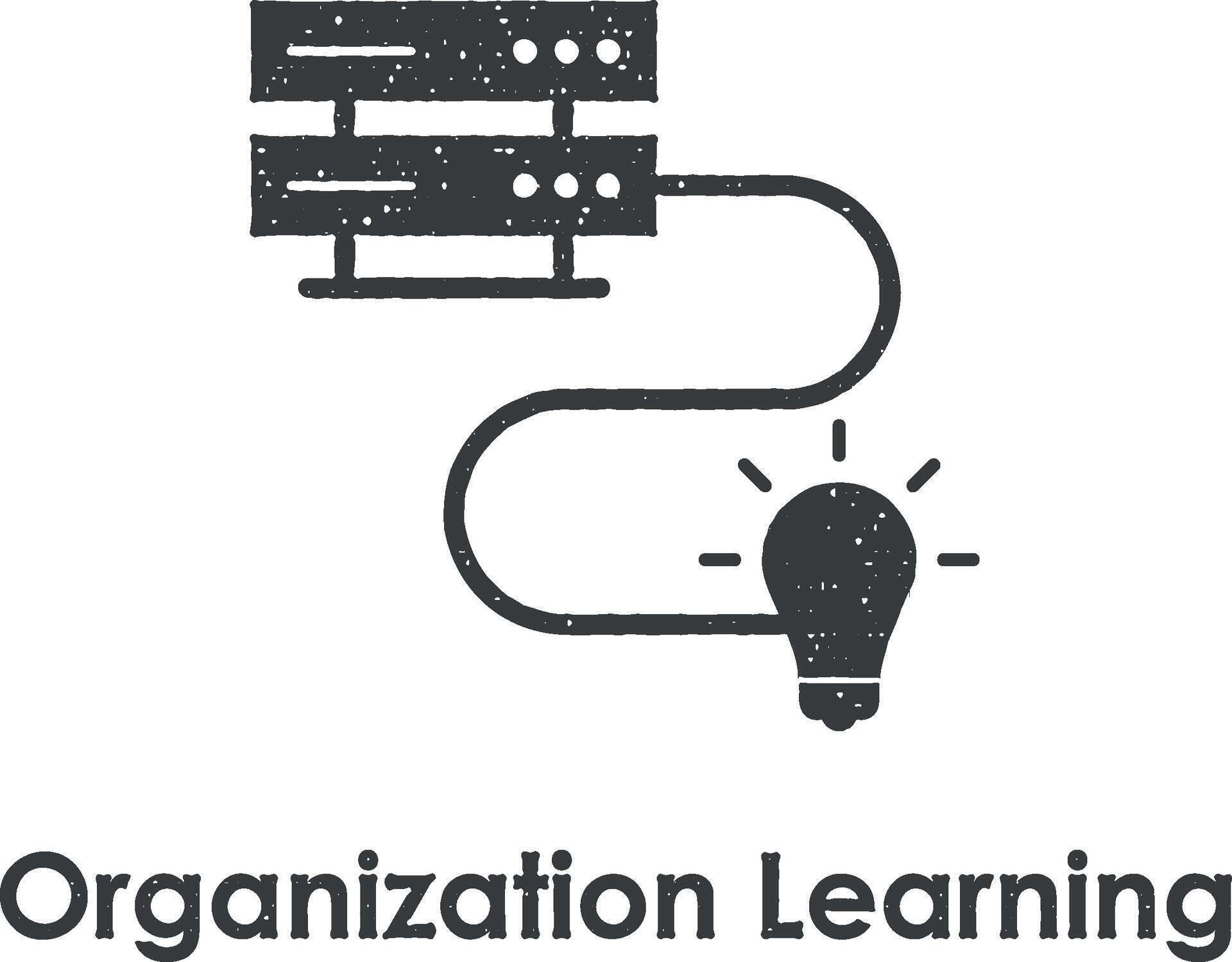 Server Connection Bulb Organization Learning Vector Icon Illustration With Stamp Effect
