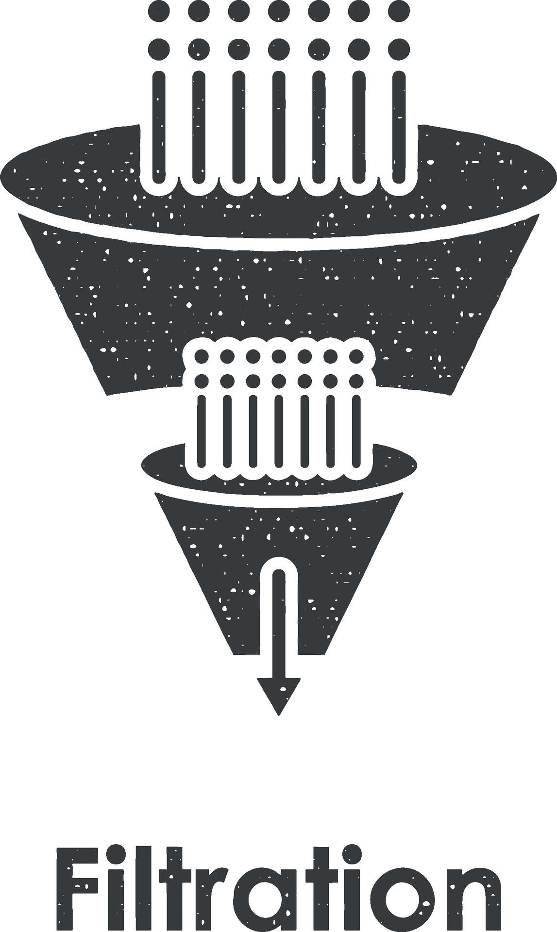 Filter Arrow Filtration Vector Icon Illustration With Stamp Effect
