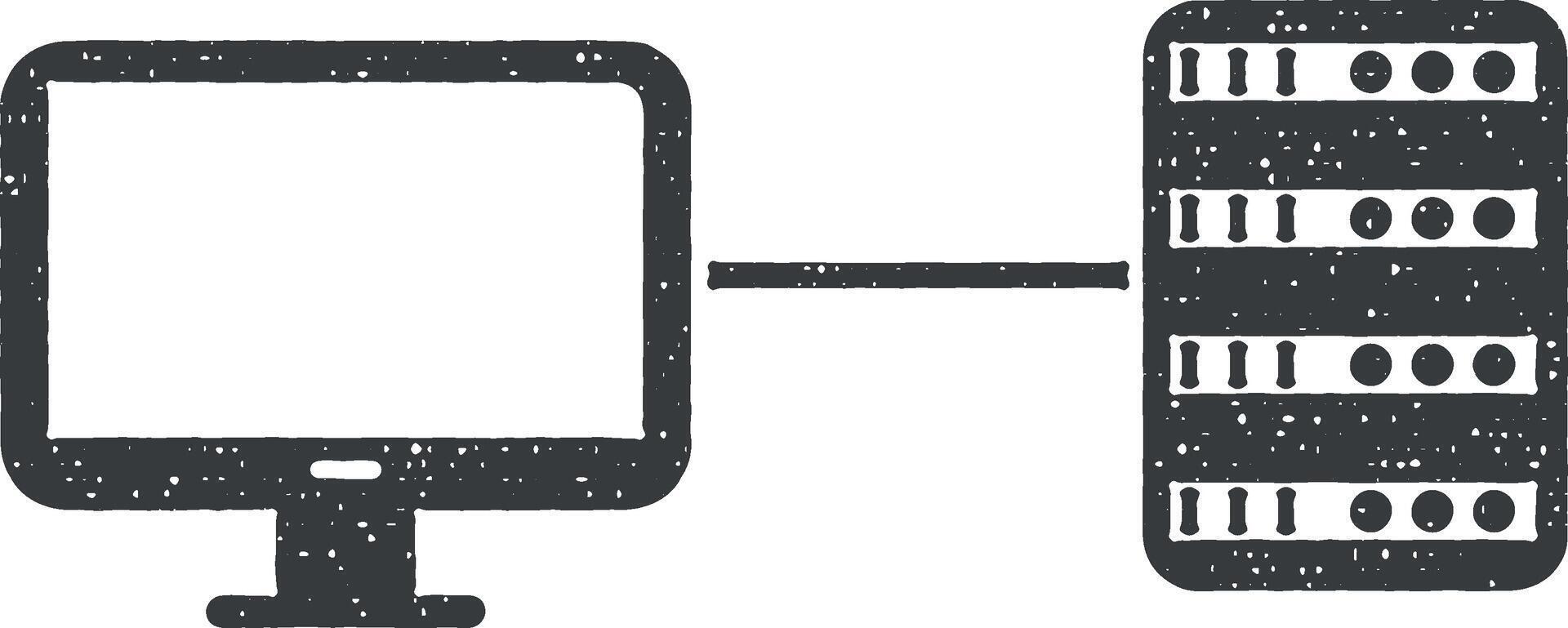 computer, database vector icon illustration with stamp effect 38032886 ...