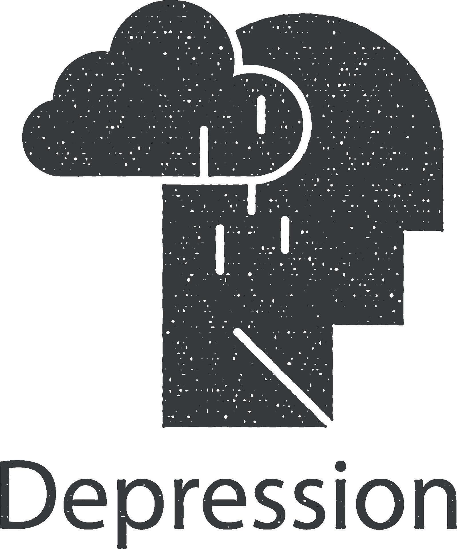 depression, grief, human, melancholy, sad vector icon illustration with ...