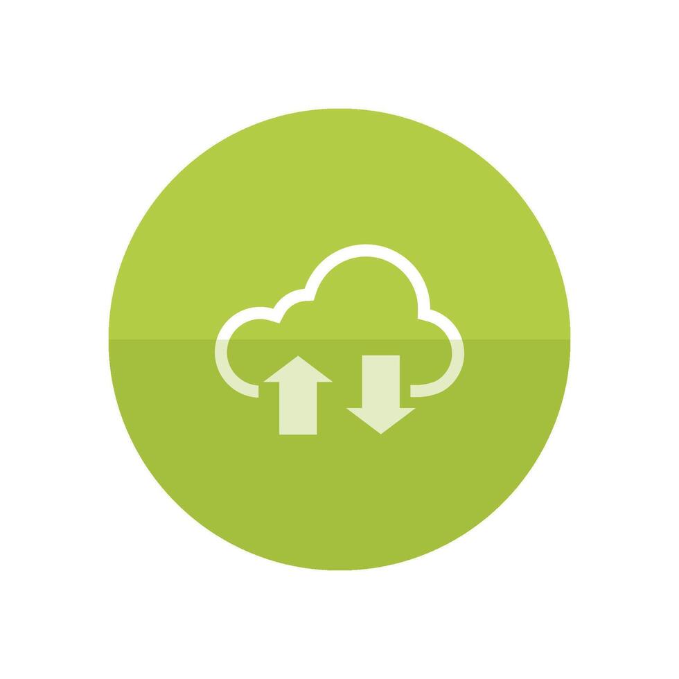 Cloud icon with arrows in flat color circle style. Computing data storage file hosting 38037513 ...