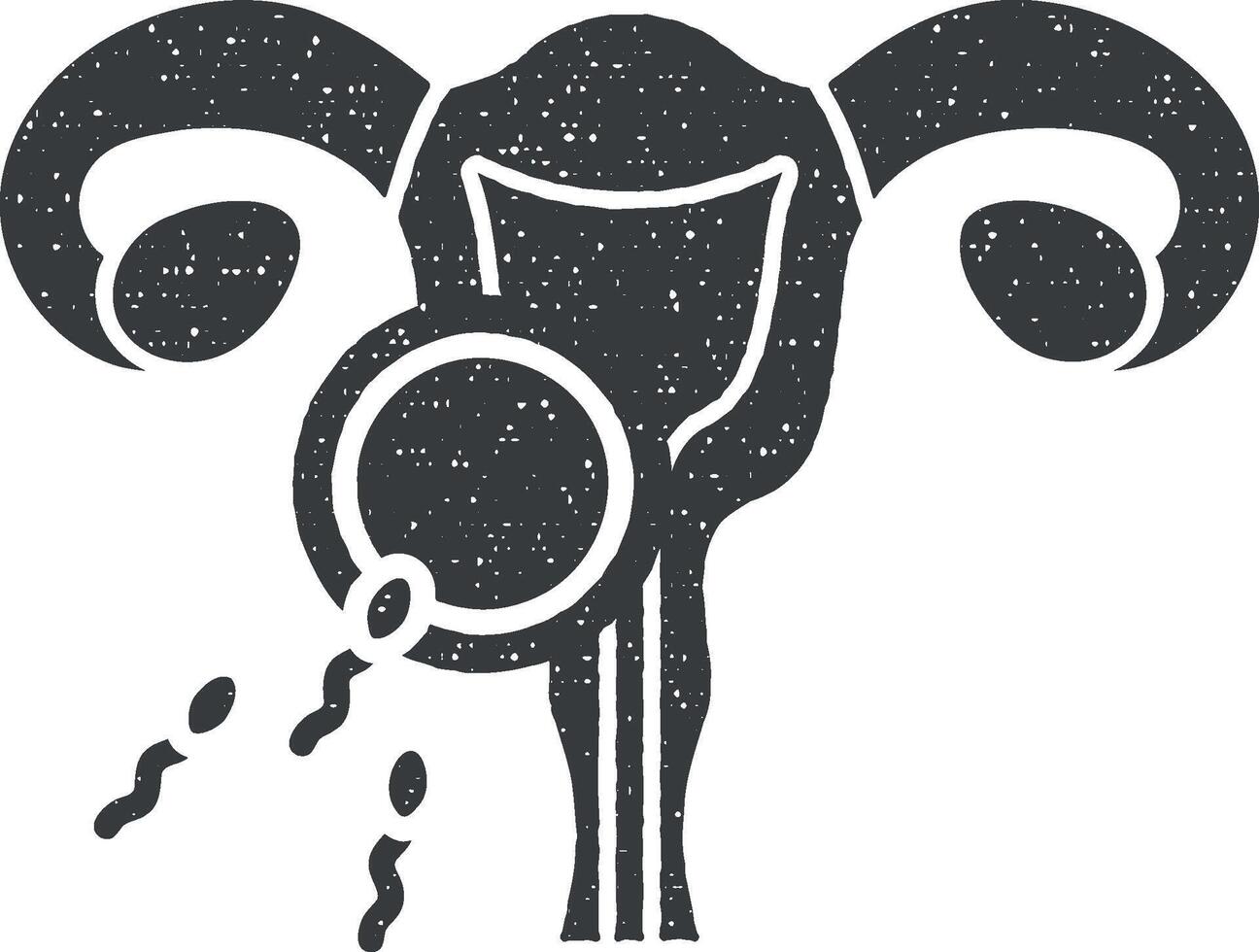 Espermatozoides Uterino Icono Vector Ilustración En Sello Estilo