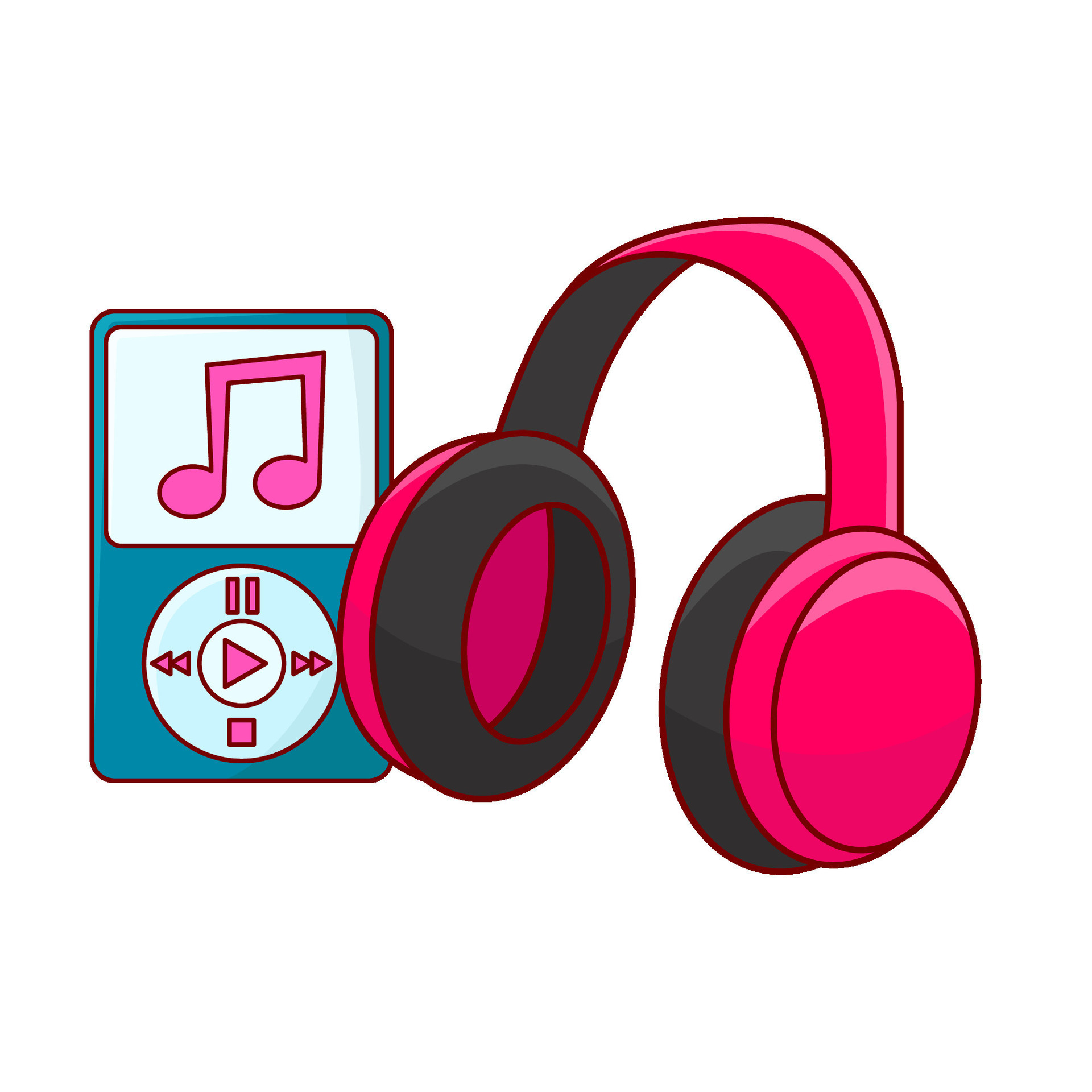 headphone with mp3 music illustration 38041519 Vector Art at Vecteezy
