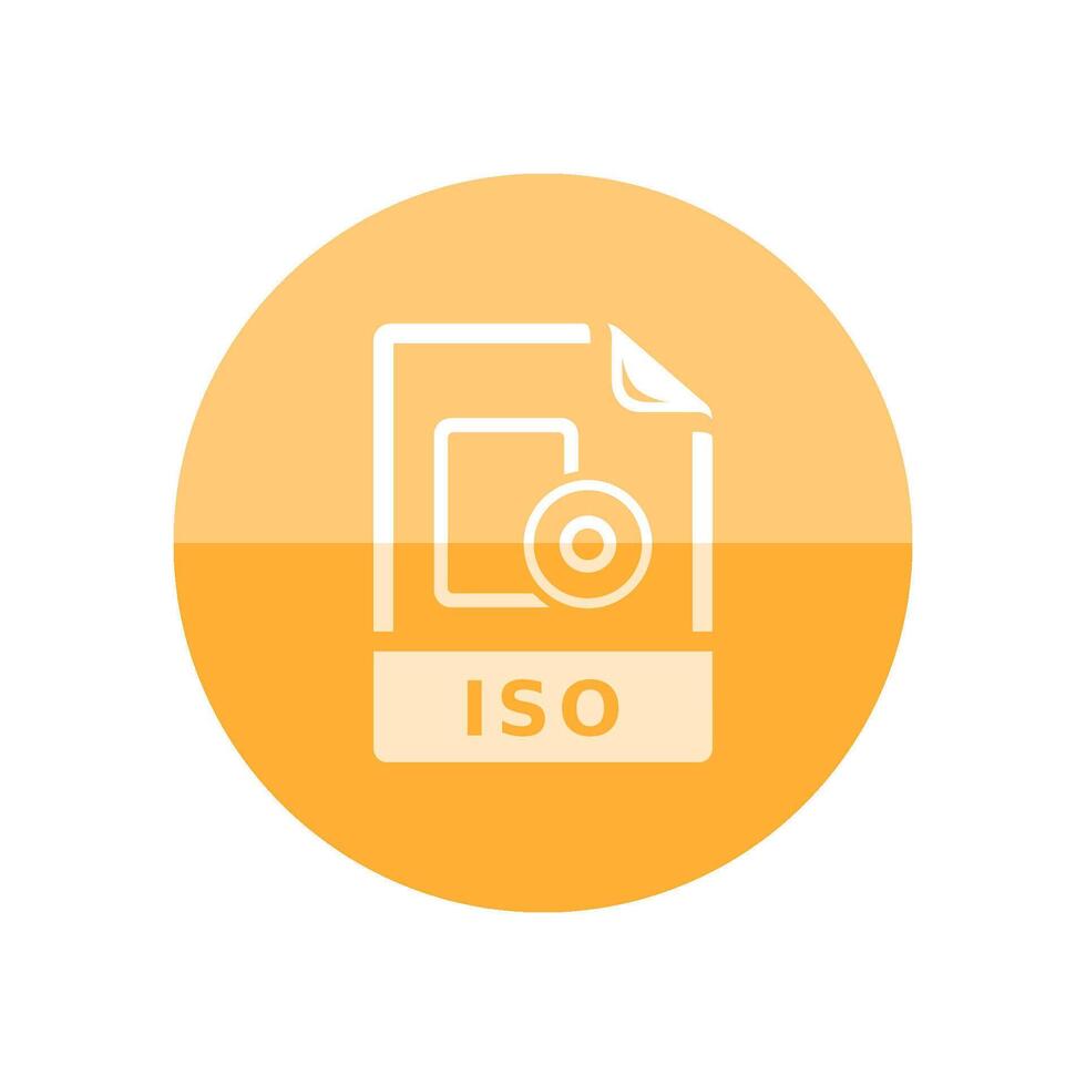 Iso File Format Icon In Flat Color Circle Style Data Computer Extension Compressed Image Backup